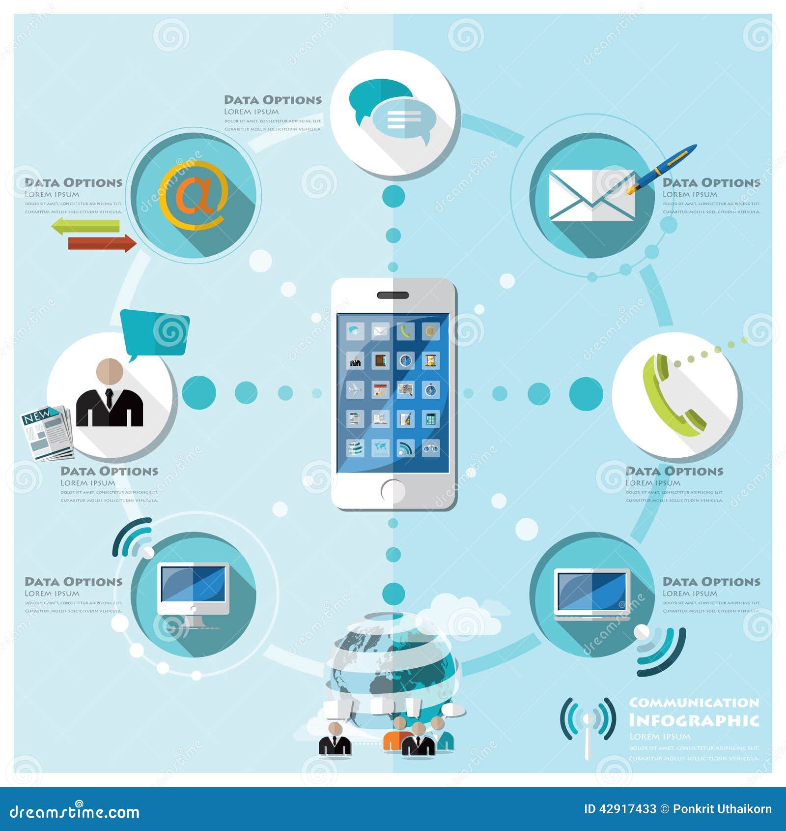 Connection Infographic Design Cartoon Vector | CartoonDealer.com #64439543