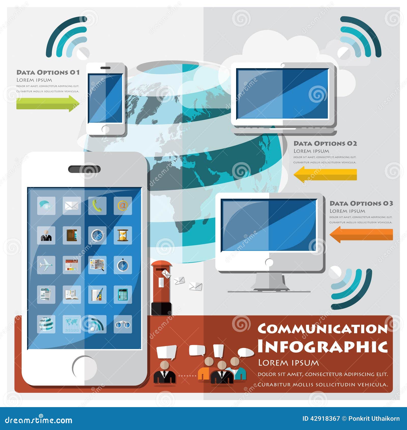 Communication and Connection Infographic Stock Vector - Illustration of ...