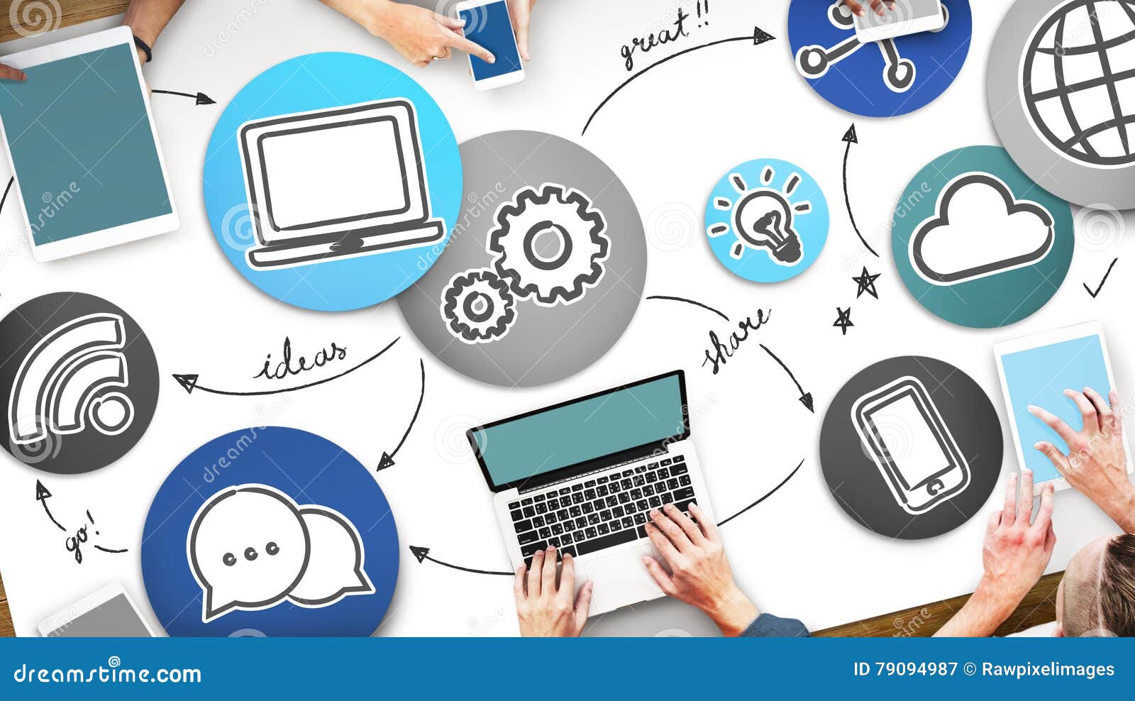 Communication Connection Network Share Concept Stock Illustration ...