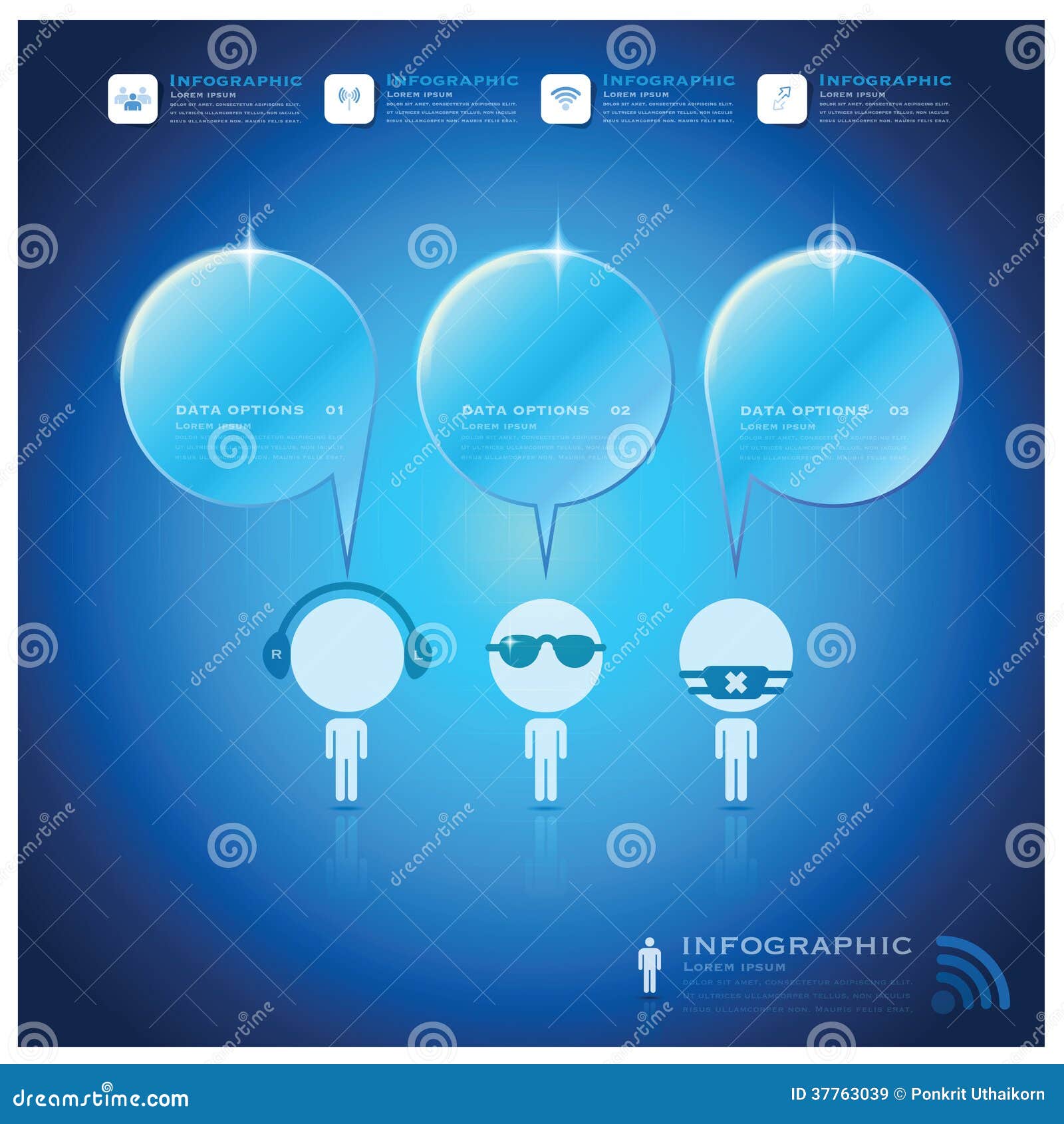 Communication Connection Speech Bubble Business Infographic Design ...