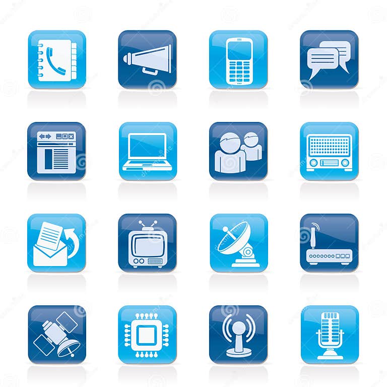 Communication, Connection and Technology Icons Stock Vector ...