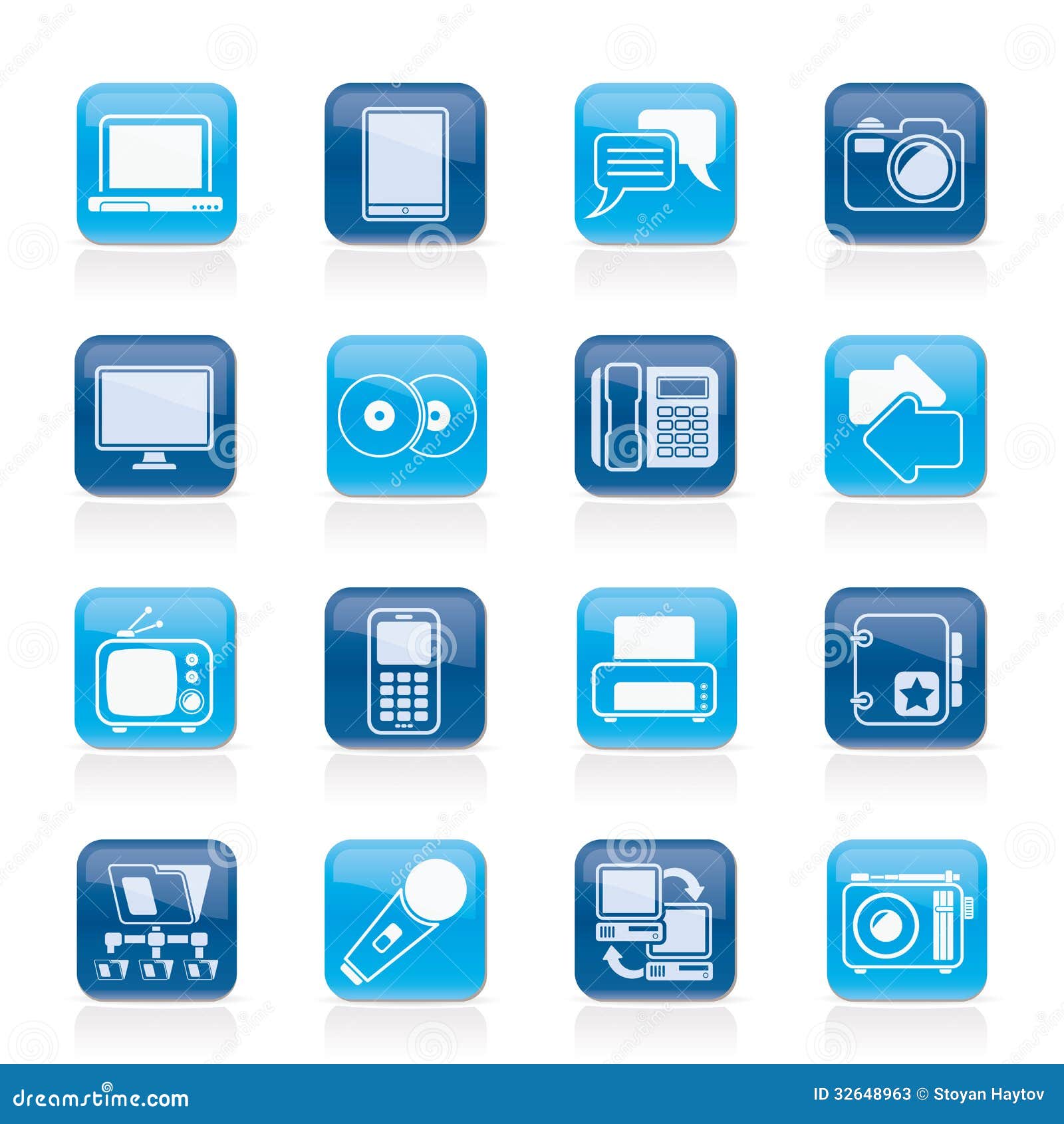 Communication and Connection Technology Icons Stock Vector ...