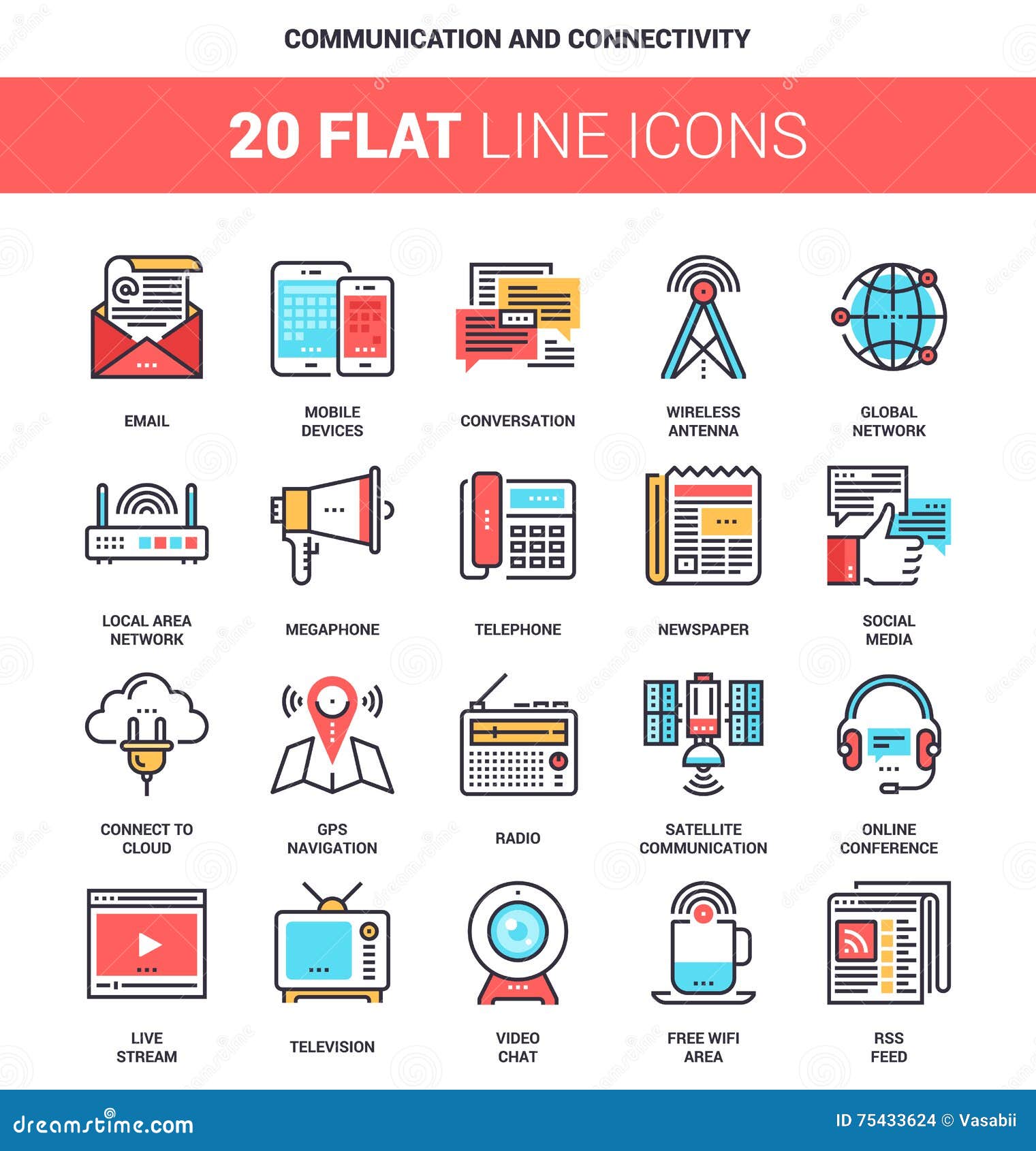Communication and Connectivity Stock Vector - Illustration of modern ...