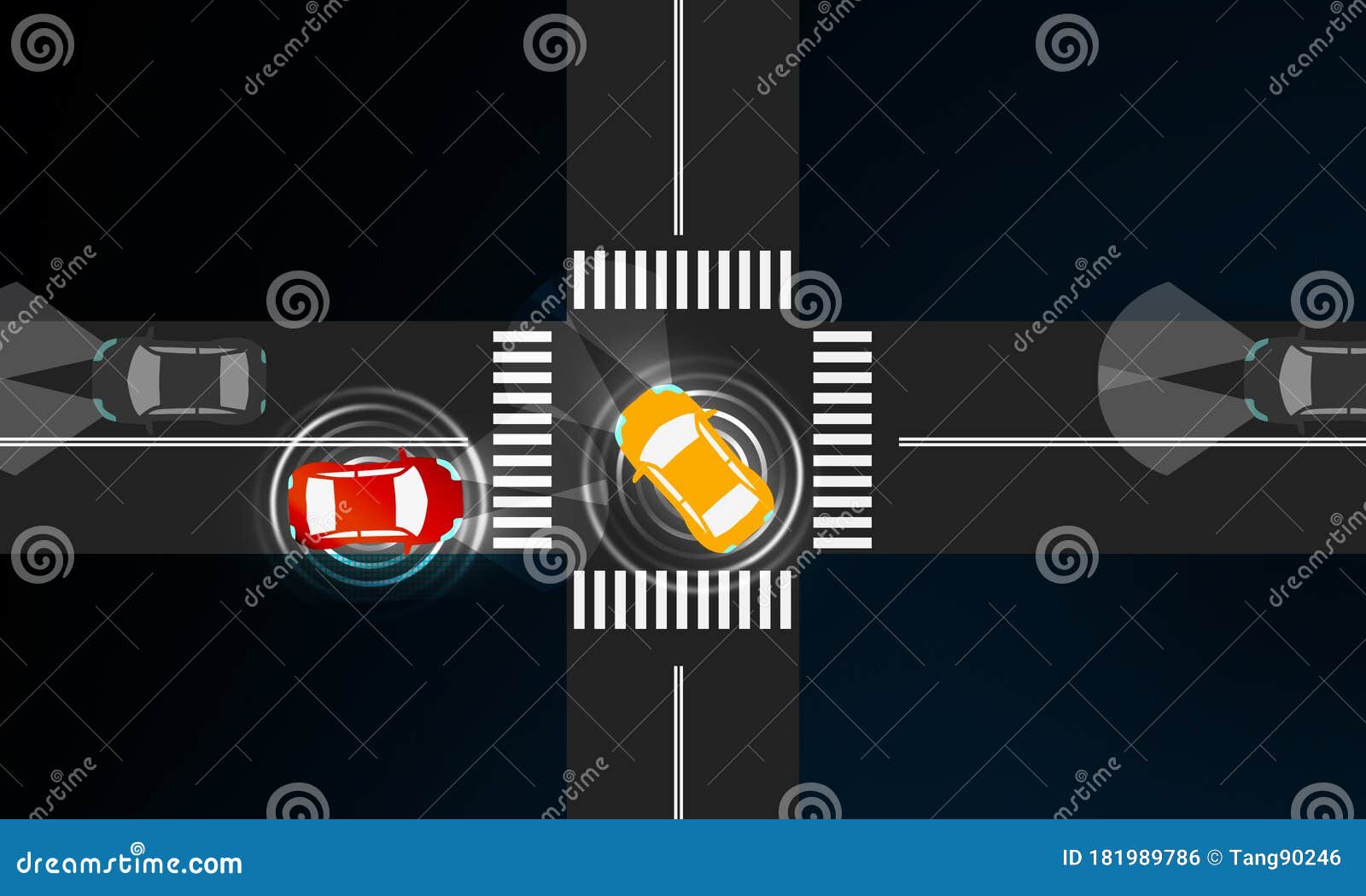 Communication that Connects Cars To Devices on the Road Stock ...