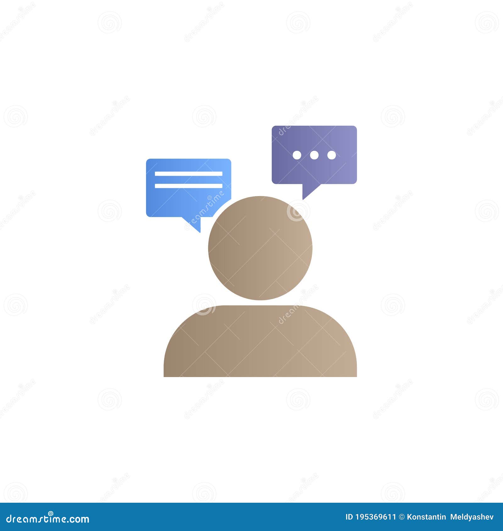 Communication, Conversation Color Gradient Vector Icon Stock ...