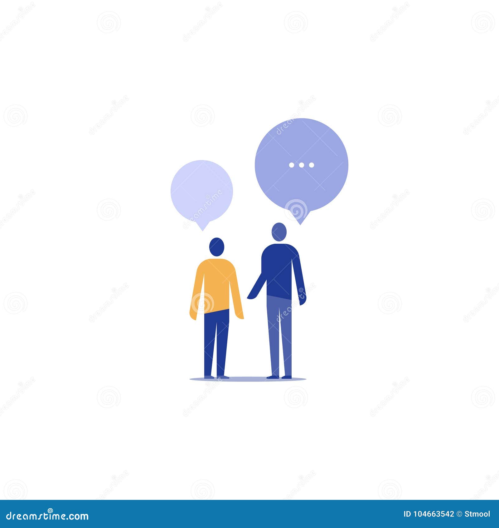 Communication and Cooperation Concept, Two Coworkers Talking ...