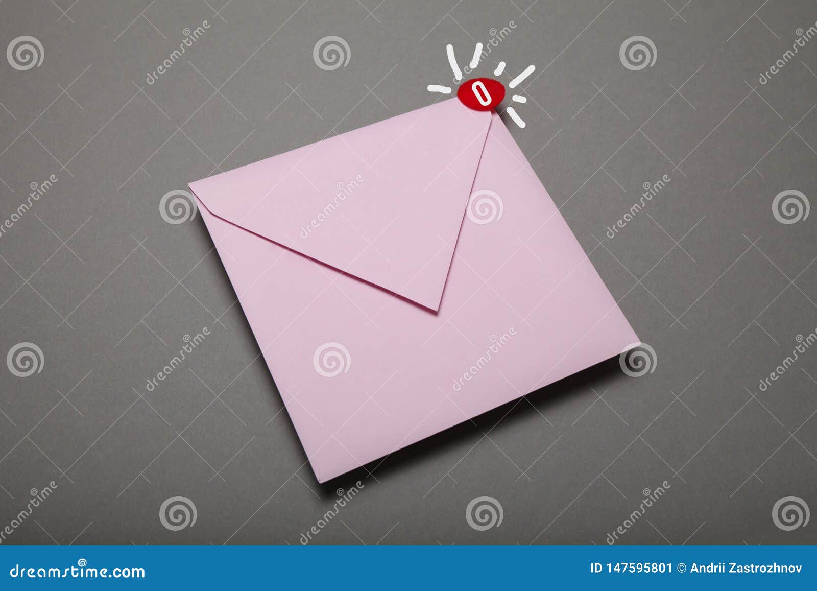 Communication Correspondence Email, Red Circle in Corner. Exclamation ...