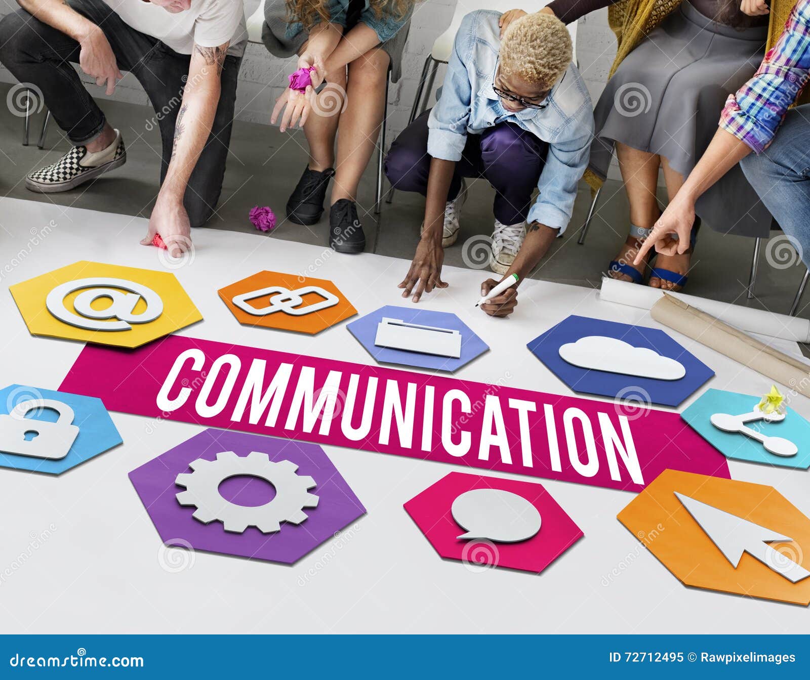 Communication Creative People Layout Graphic Concept Stock Image ...