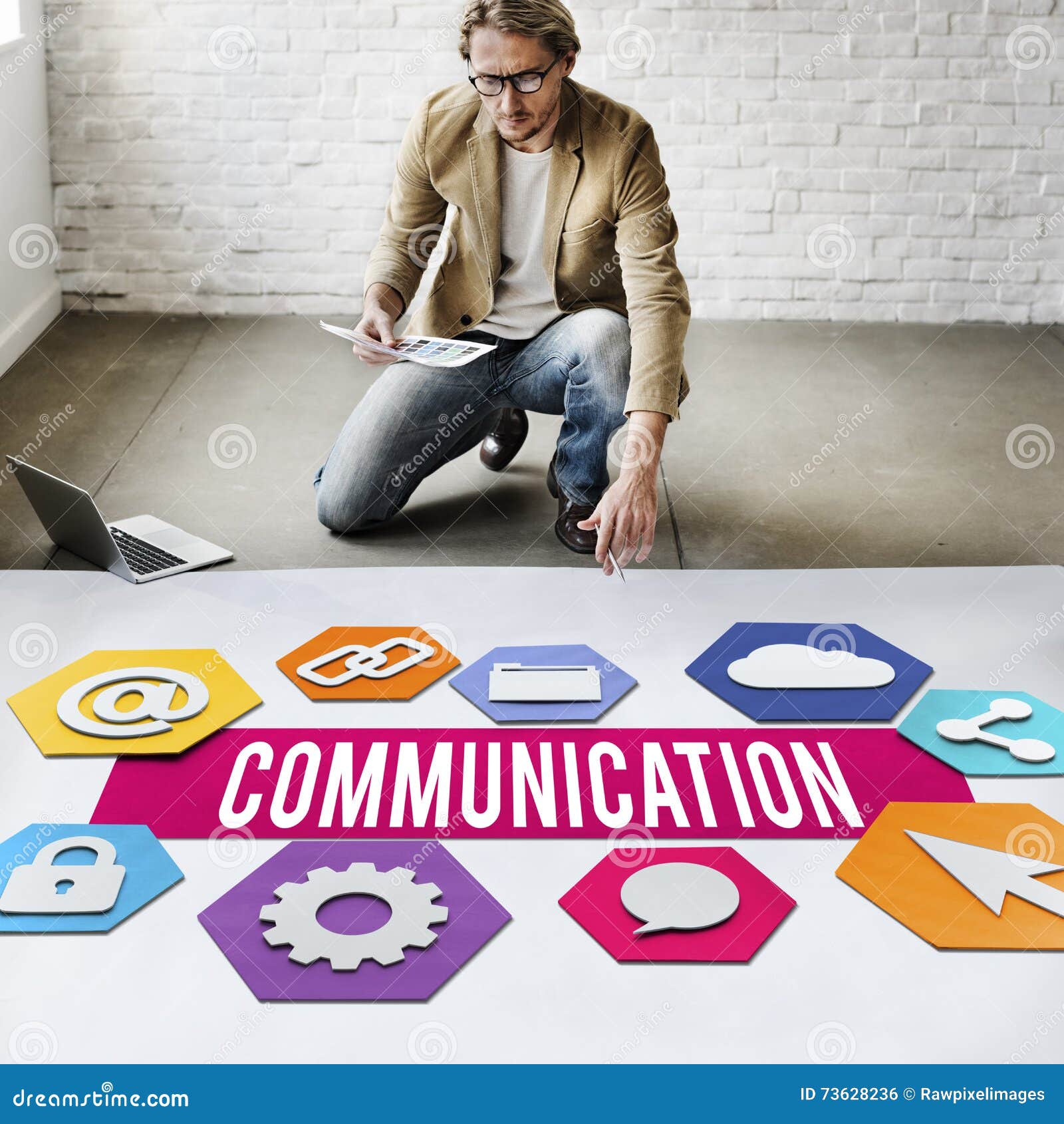 Communication Creative People Layout Graphic Concept Stock Photo ...