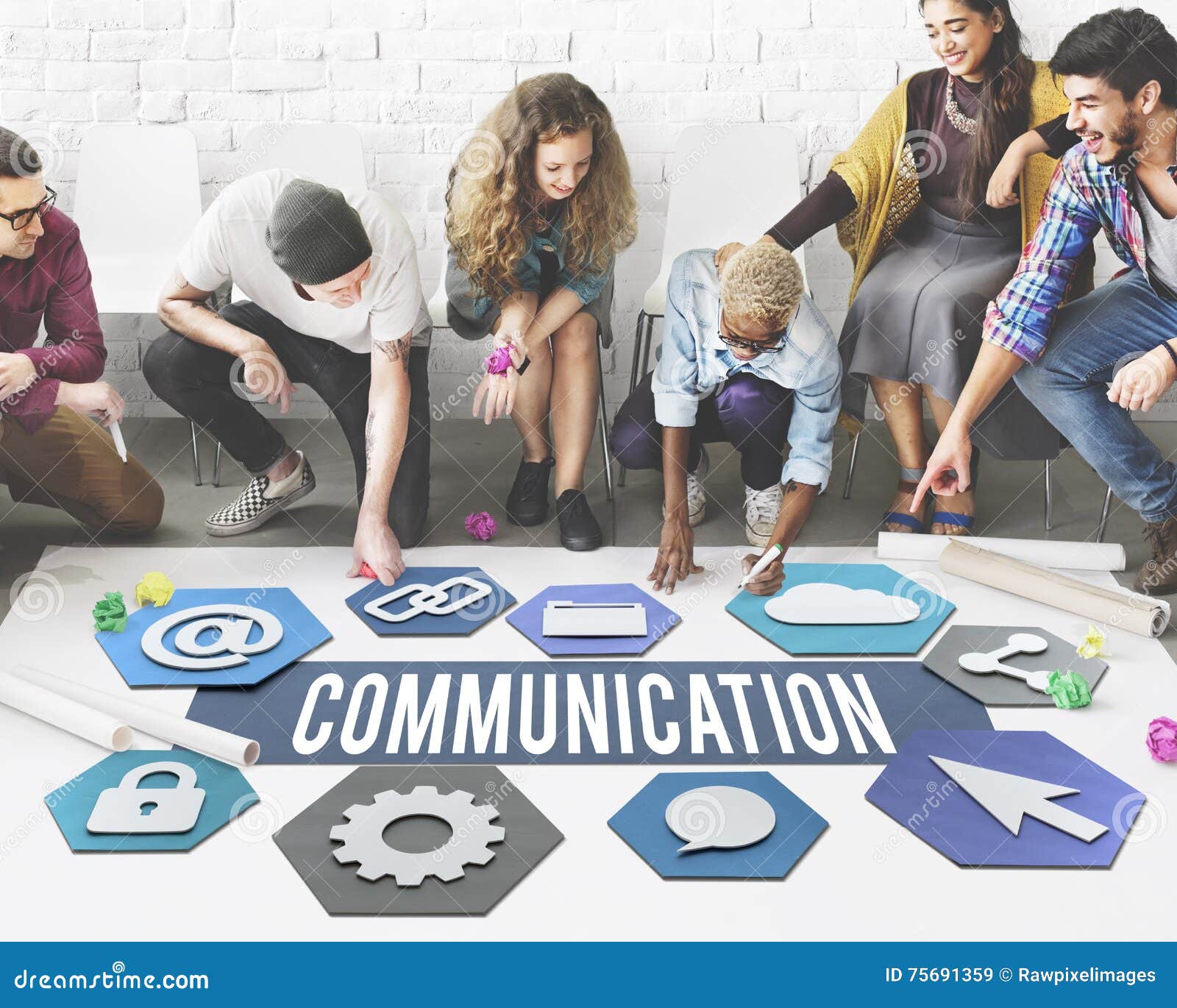 Communication Creative People Layout Graphic Concept Stock Image ...