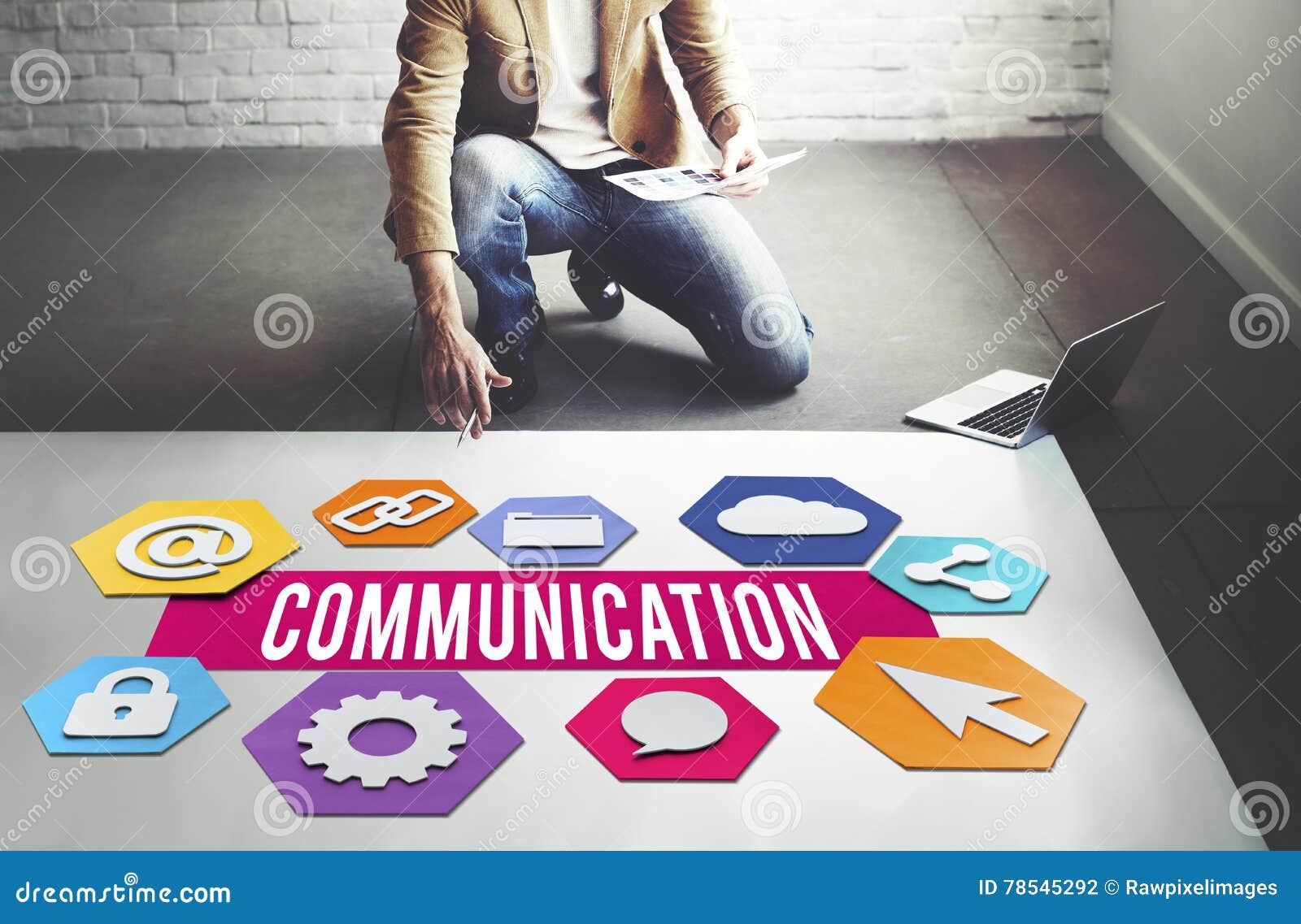 Communication Creative People Layout Graphic Concept Stock Photo ...