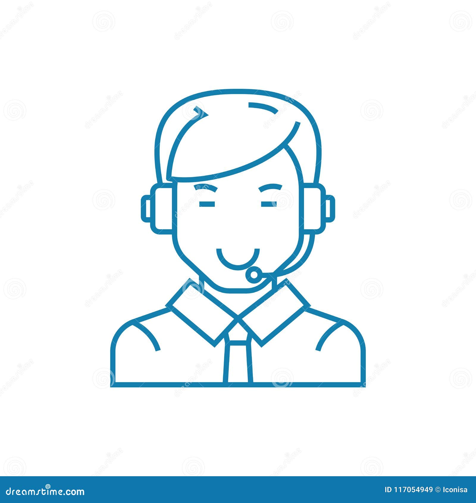 Communication with Customers Linear Icon Concept. Communication with ...