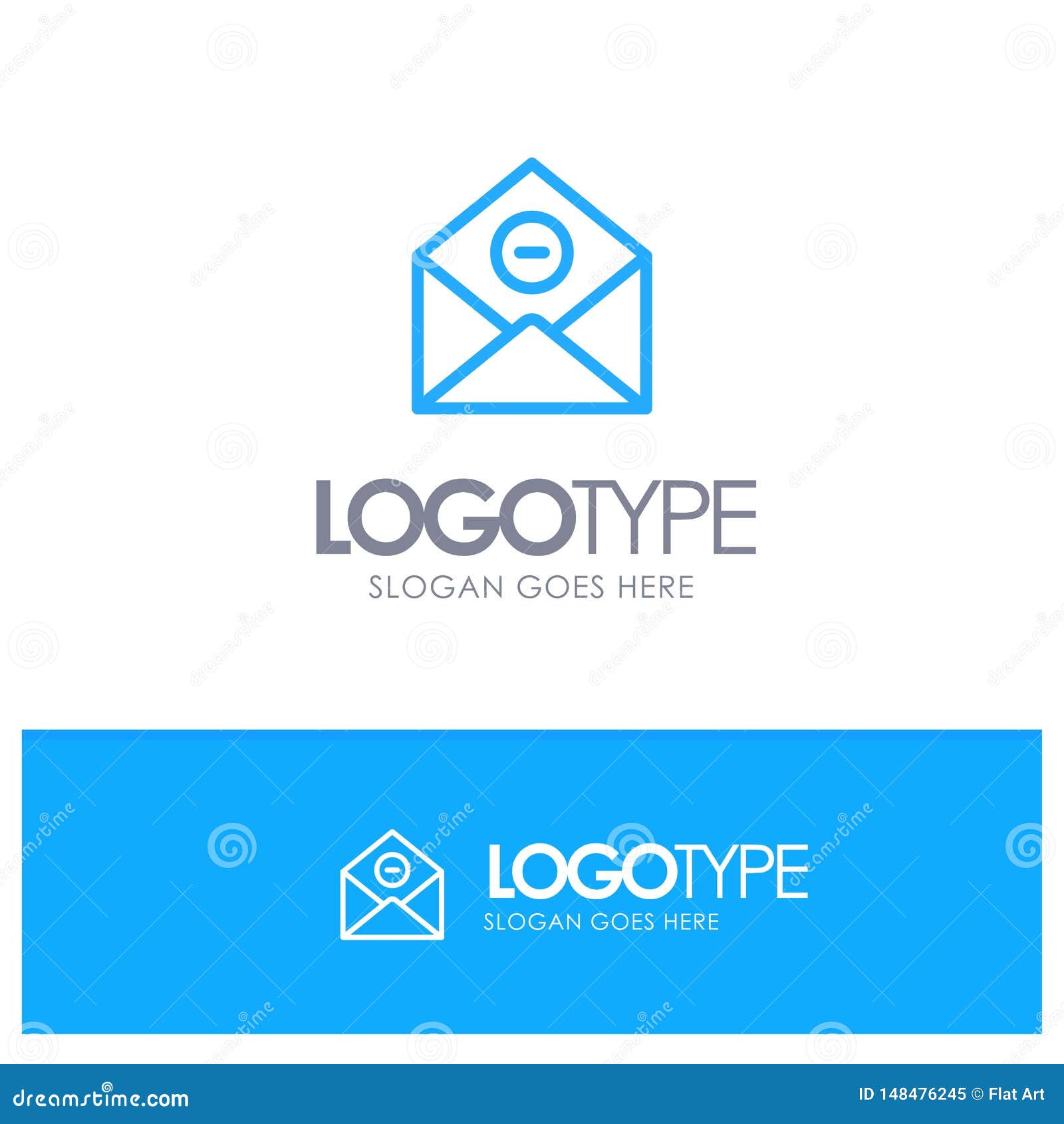 Communication, Delete, Delete-Mail, Email Blue OutLine Logo with Place ...