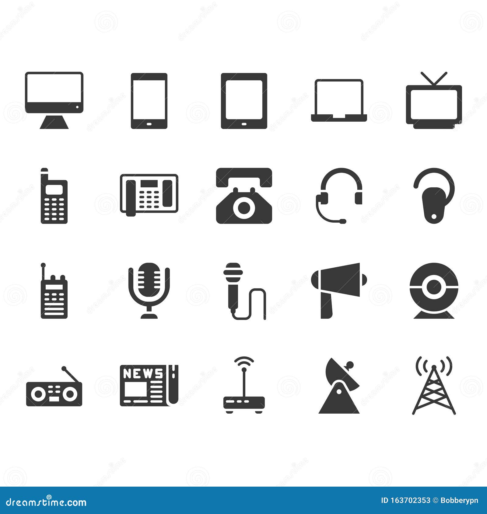Communication Device Icon Set.Vector Illustration Stock Vector ...