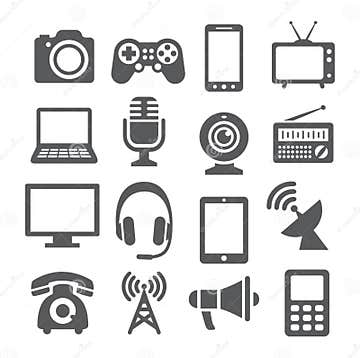 Communication device icons stock vector. Illustration of symbol - 63254357