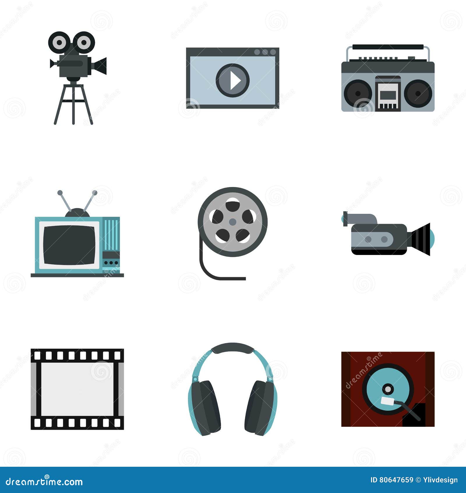 Communication Device Icons Set, Flat Style Stock Vector - Illustration ...