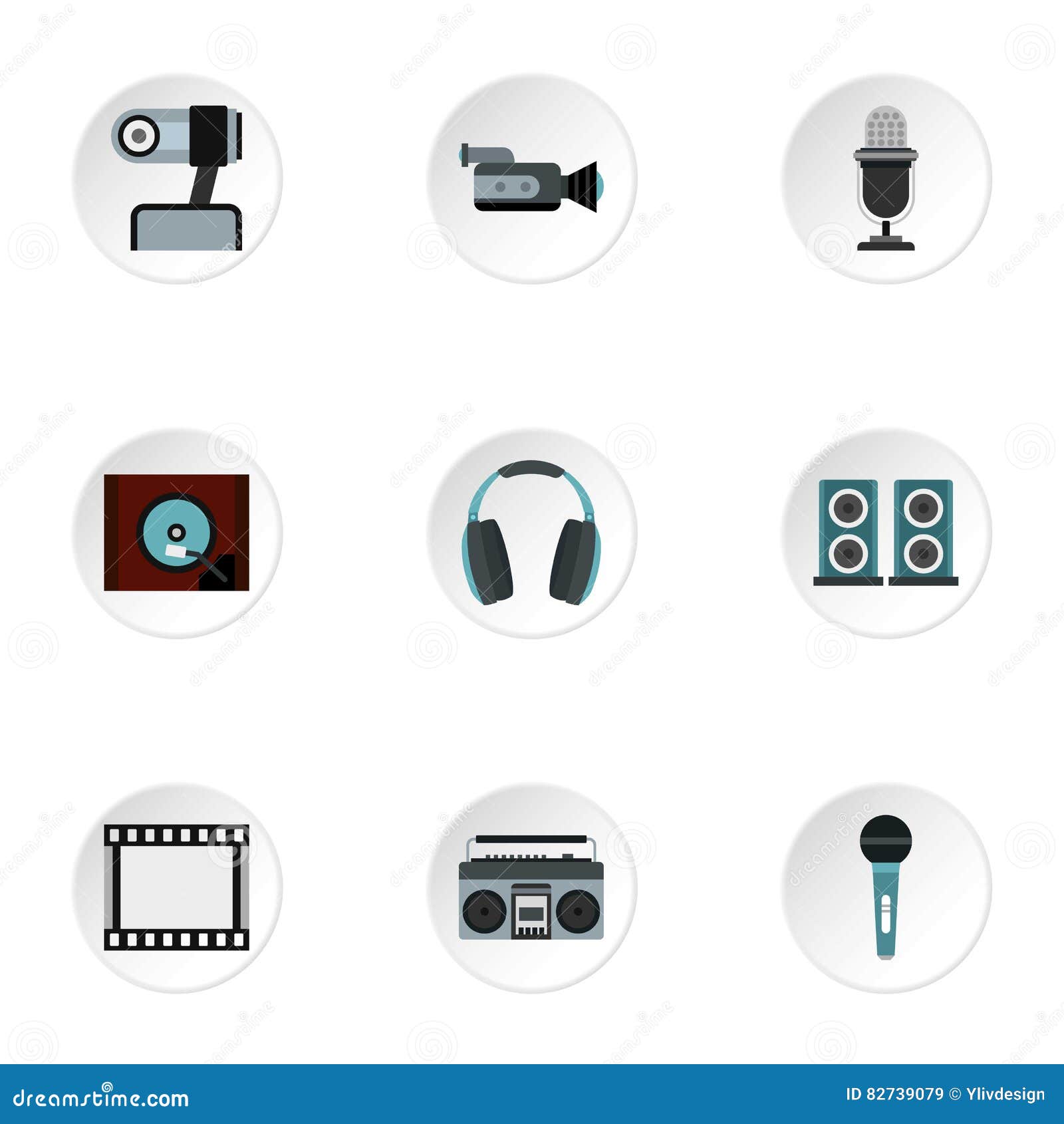 Communication Device Icons Set, Flat Style Stock Vector - Illustration ...