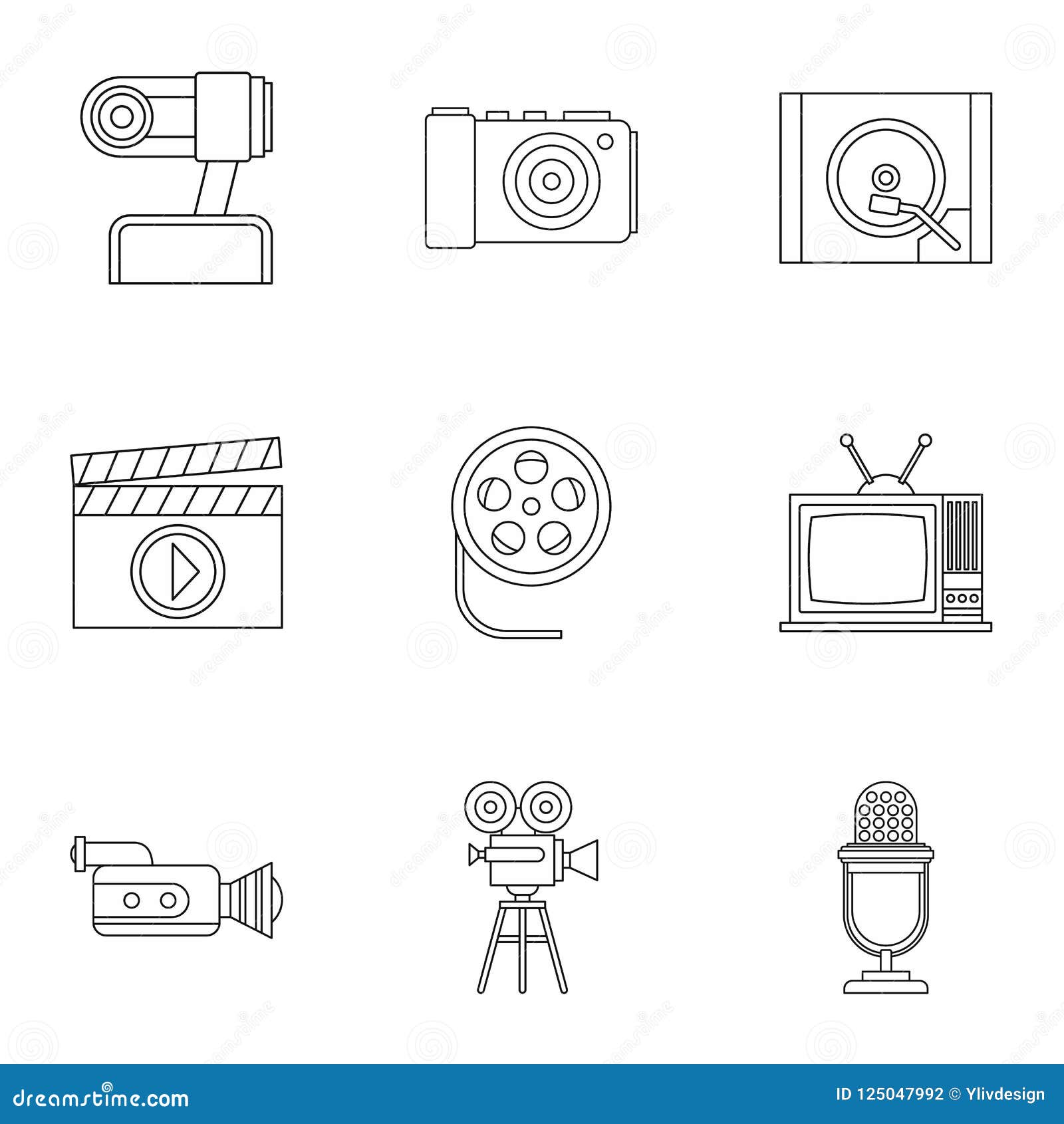Communication Device Icons Set, Outline Style Stock Illustration ... Communication Device Icons Set, Outline Style Stock Illustration ...