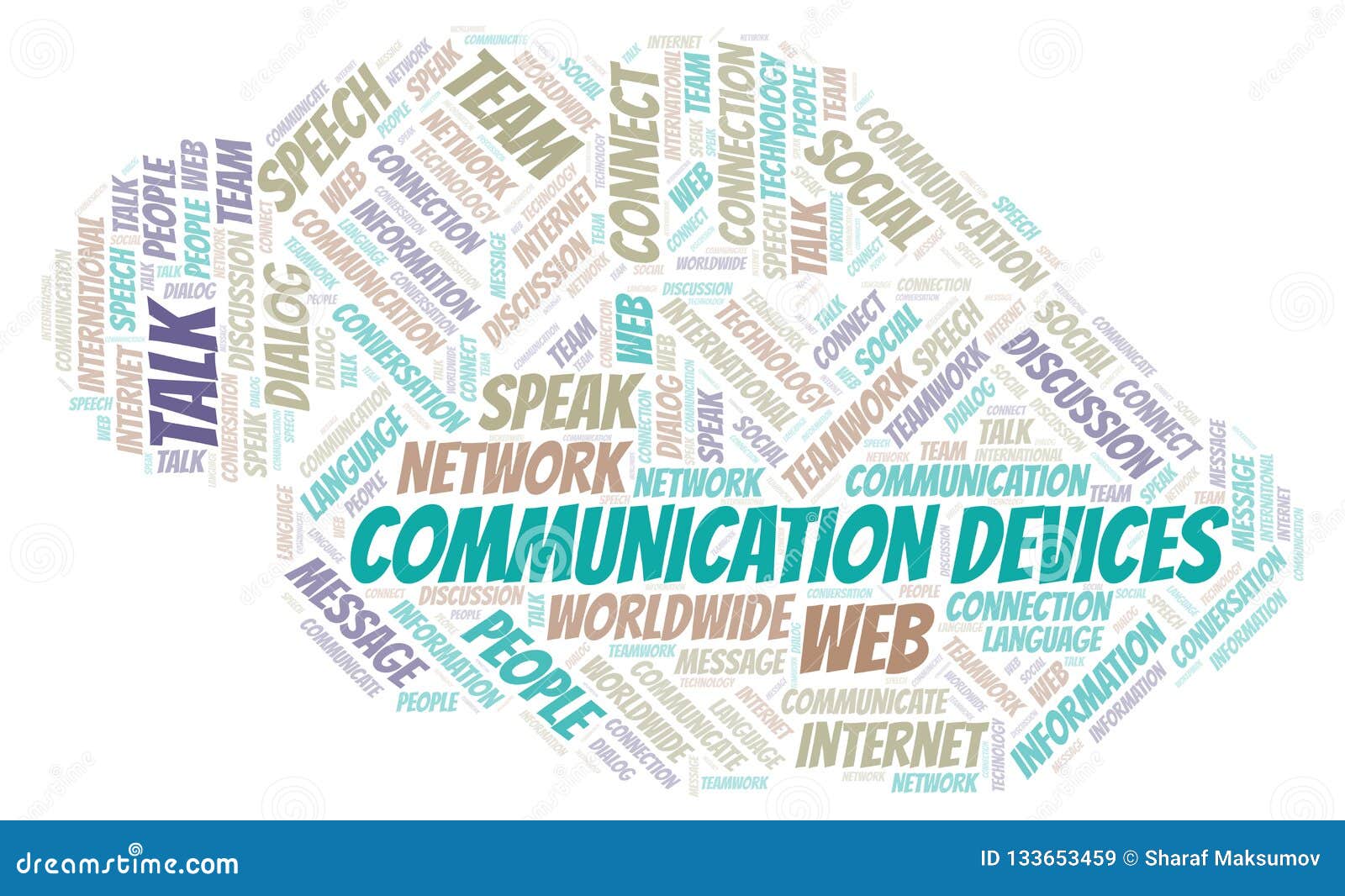 Communication Devices Word Cloud Stock Illustration - Illustration of ...