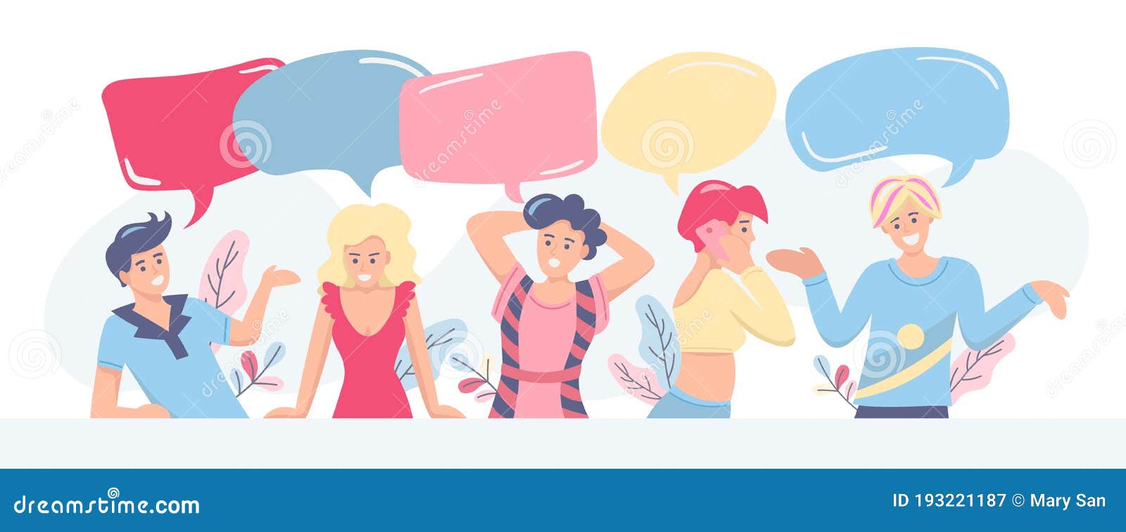 Communication, Discussion, Feedback Concept. Group of People with ...