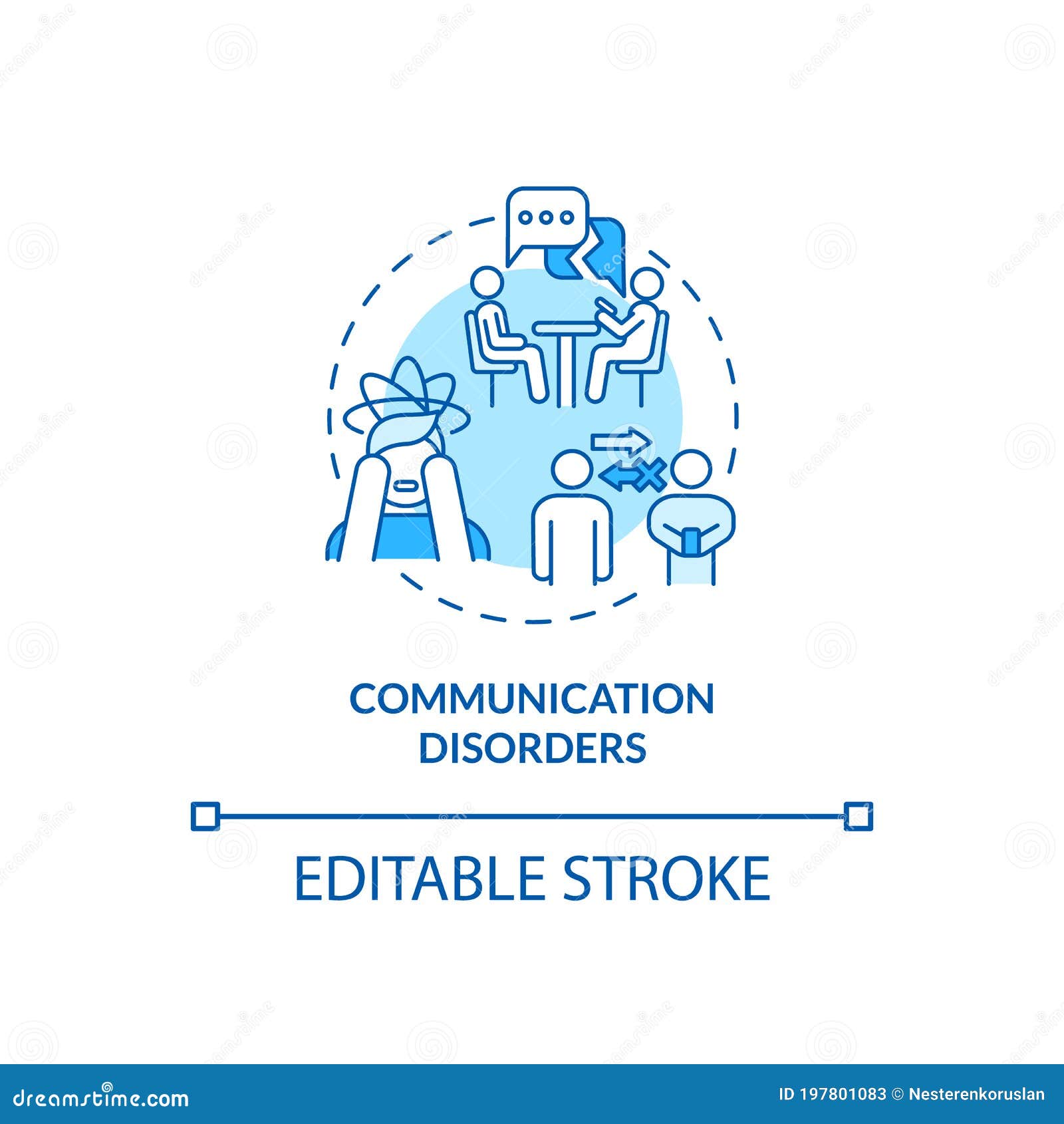Communication Disorders Concept Icon Stock Vector - Illustration of ...