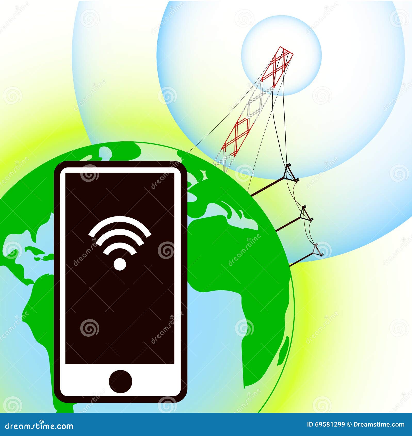 Communication on the earth stock illustration. Illustration of design ...