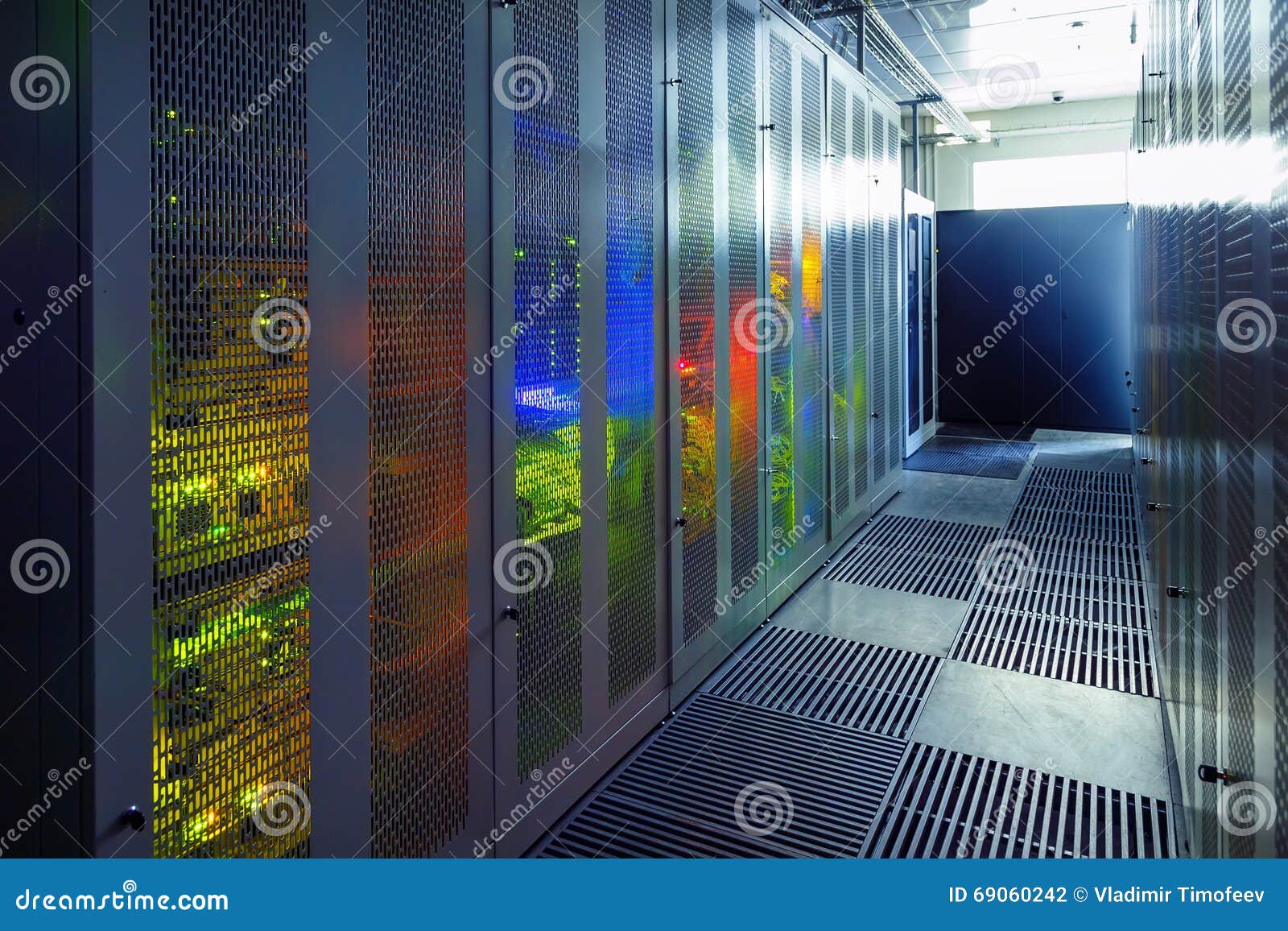 Communication Equipment Room with Lighting in the Data Center Stock ...