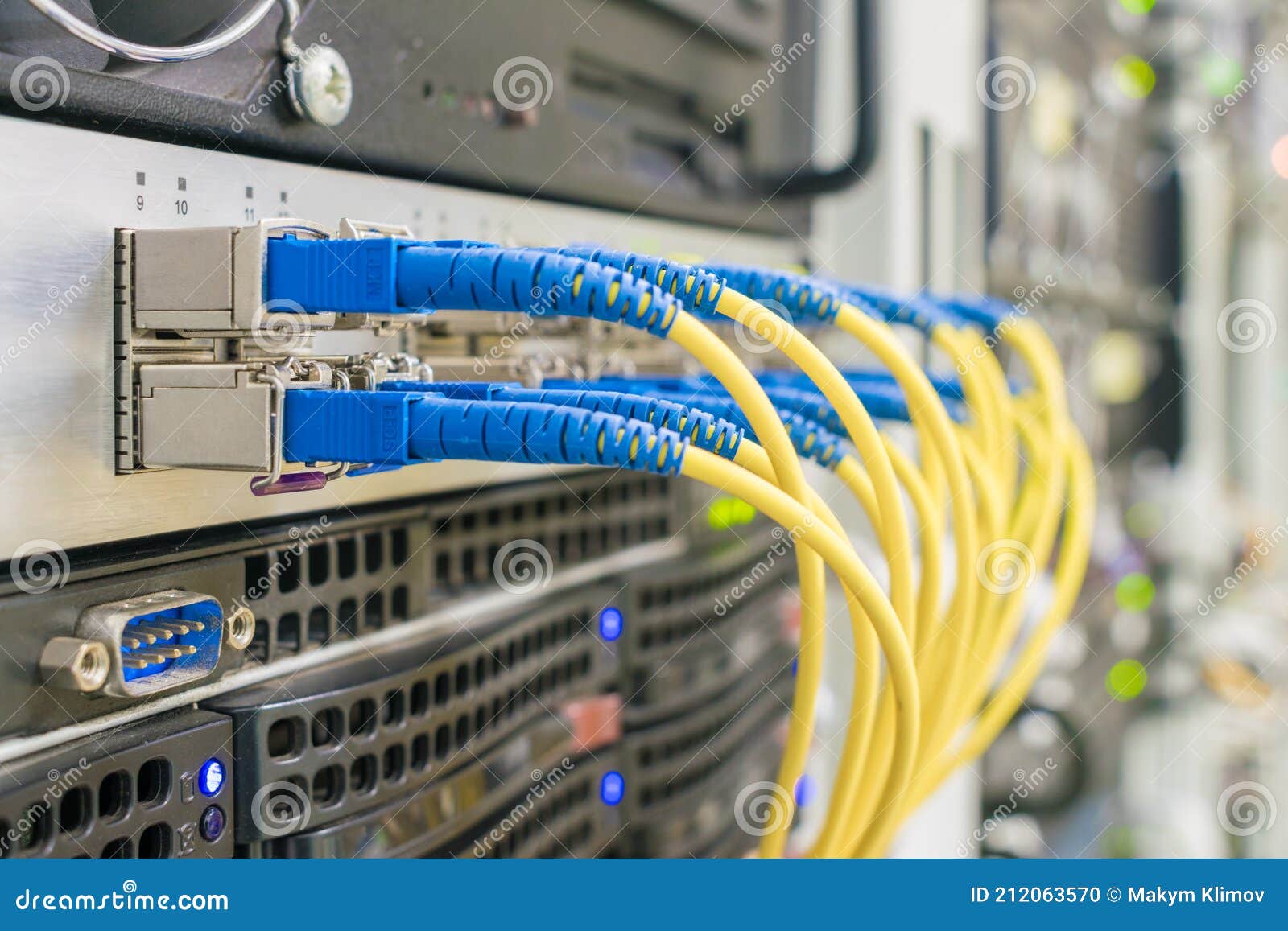Communication Patch Panel For Ip Telephony. Modems And Switches Are In ...