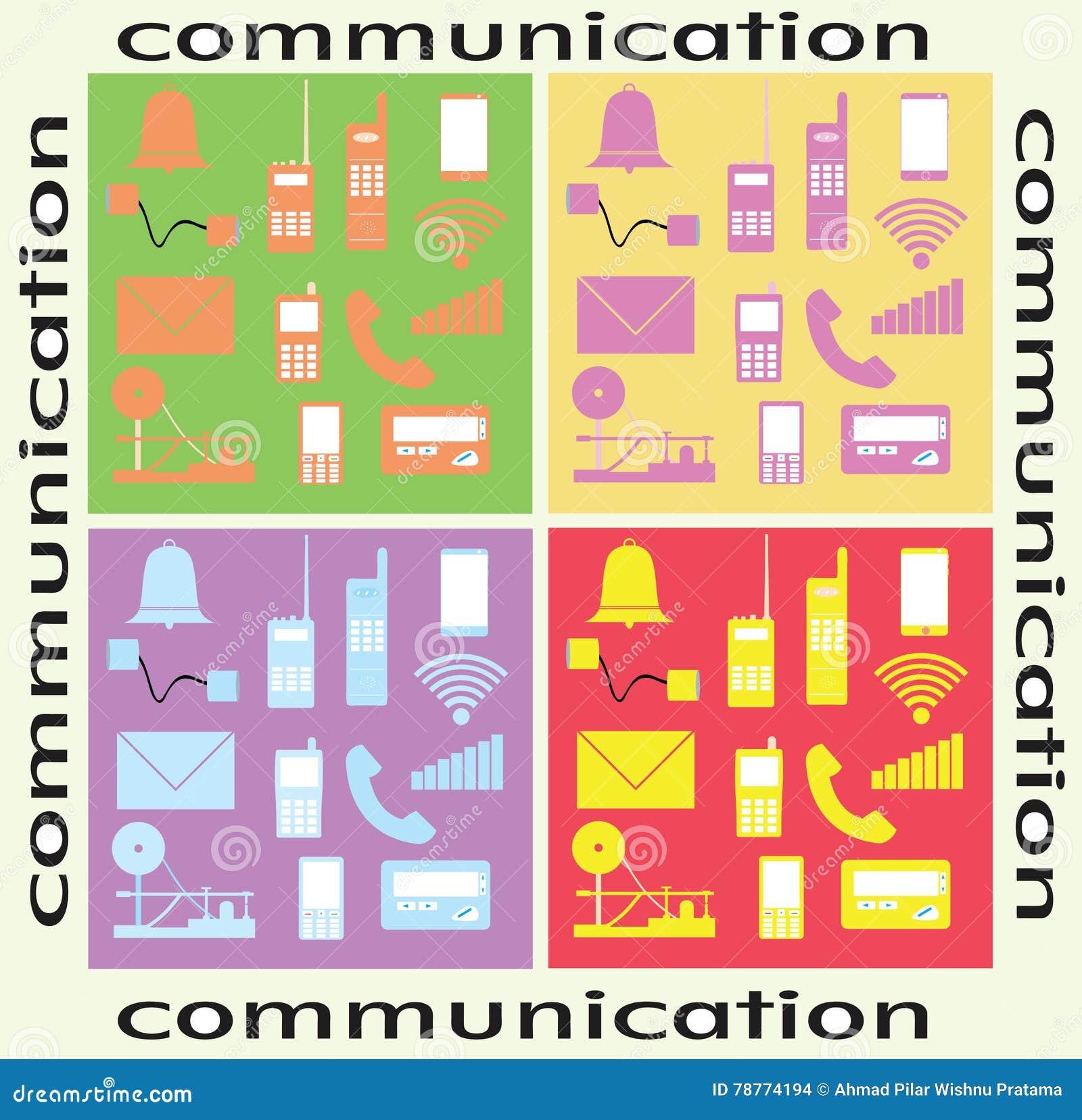 Communication evolution stock vector. Illustration of digital - 78774194