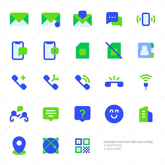Communication Icon Set with Flat Design Style Good for Ui and ...