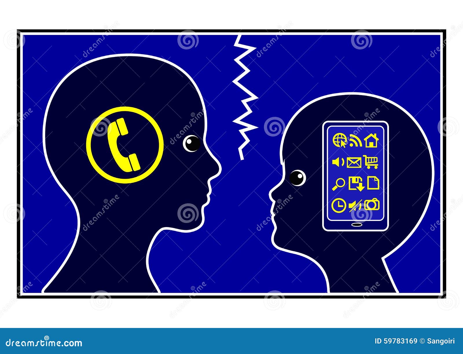 Communication Gap stock illustration. Illustration of mobile - 59783169