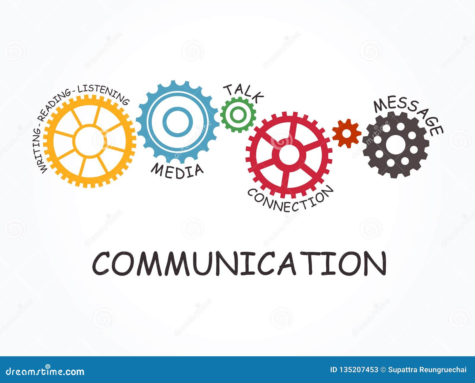 Communication with Gear Concept. Vector Illustration Stock Vector ...