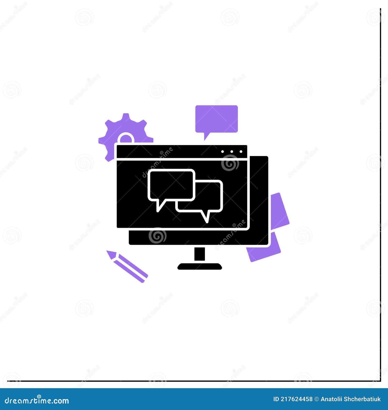 Communication glyph icon stock vector. Illustration of craft - 217624458