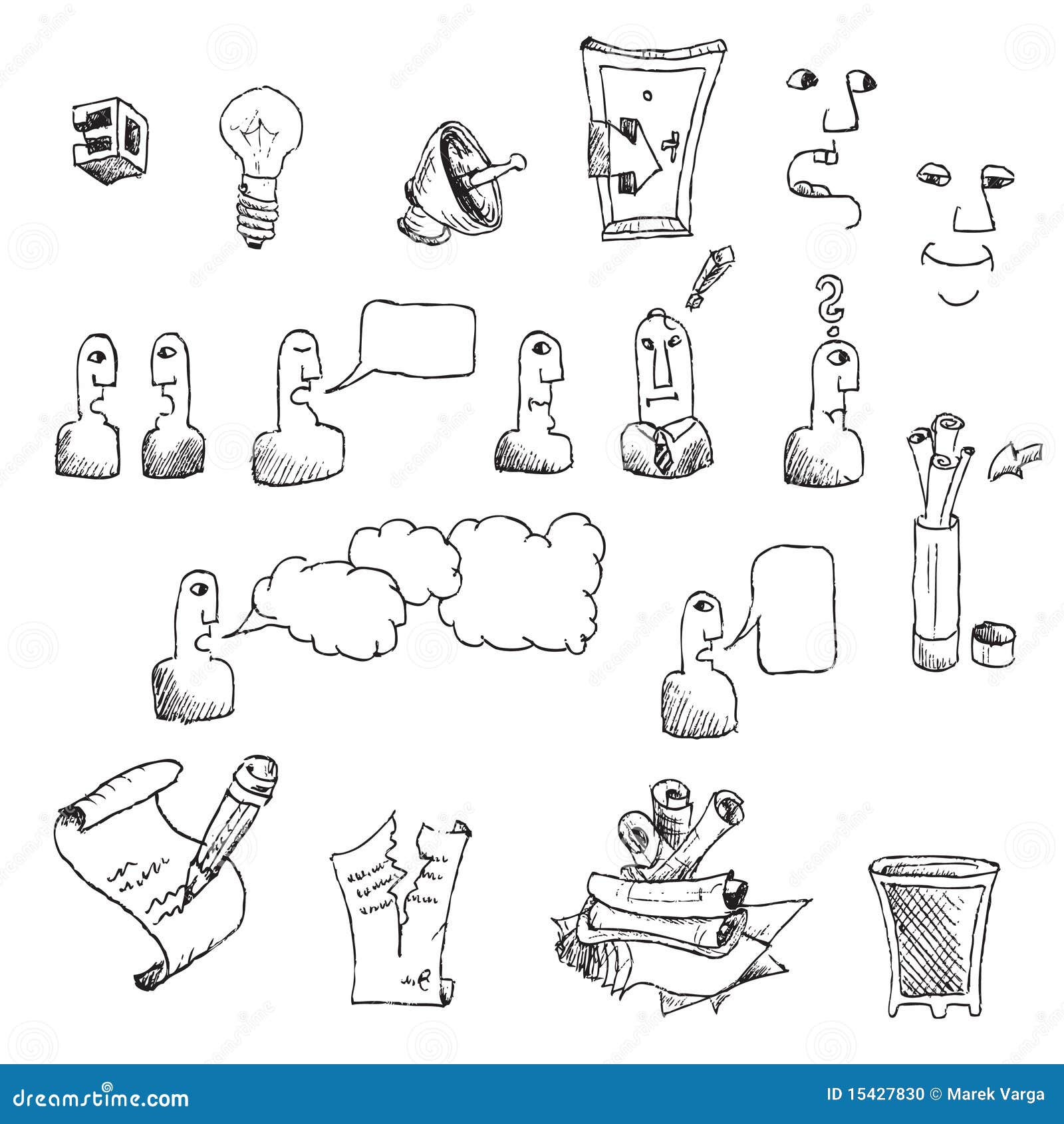 Communication Hand Draw Element Stock Vector - Illustration of ...