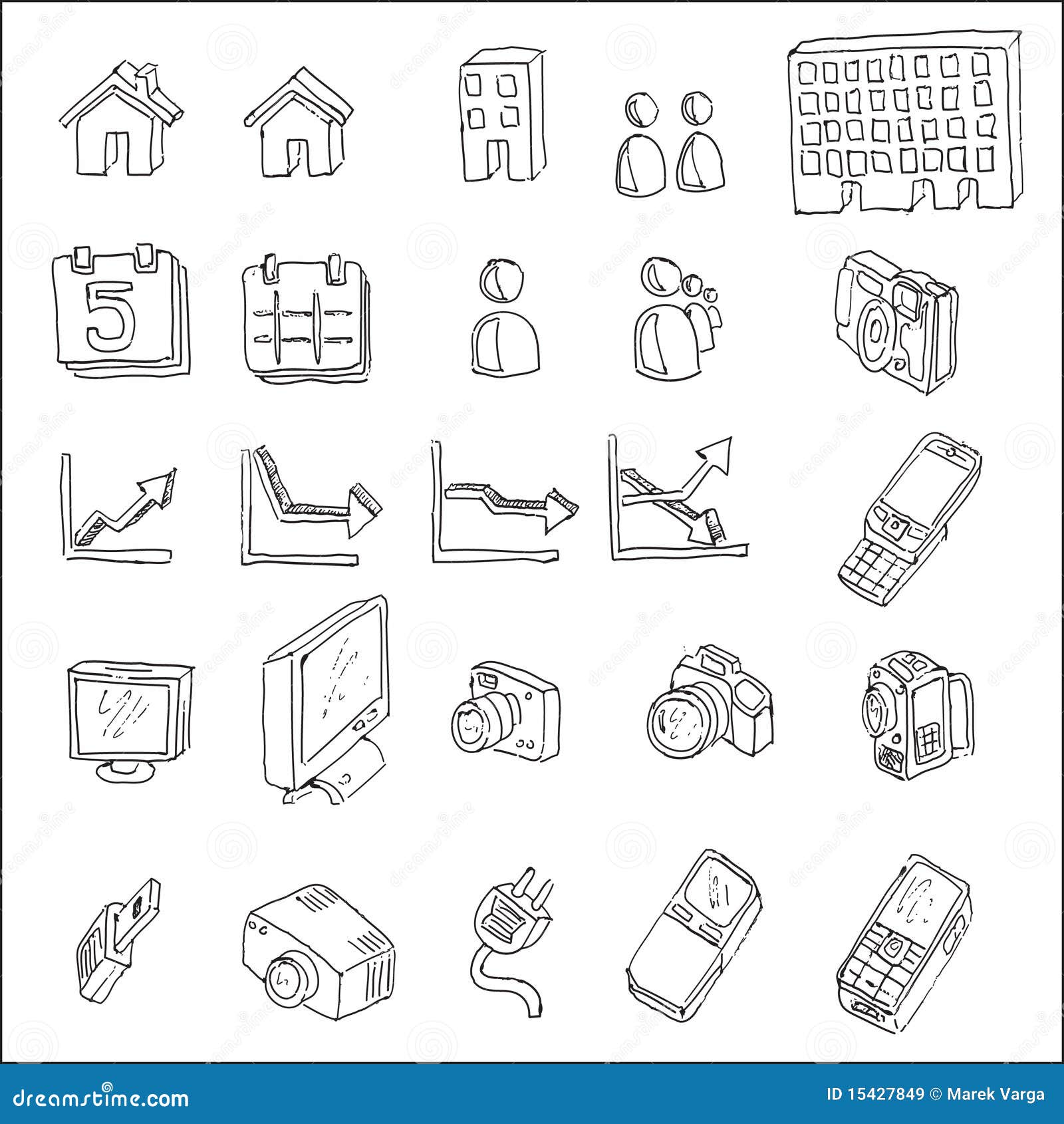 Communication Hand Draw Element Stock Vector - Illustration of hand ...
