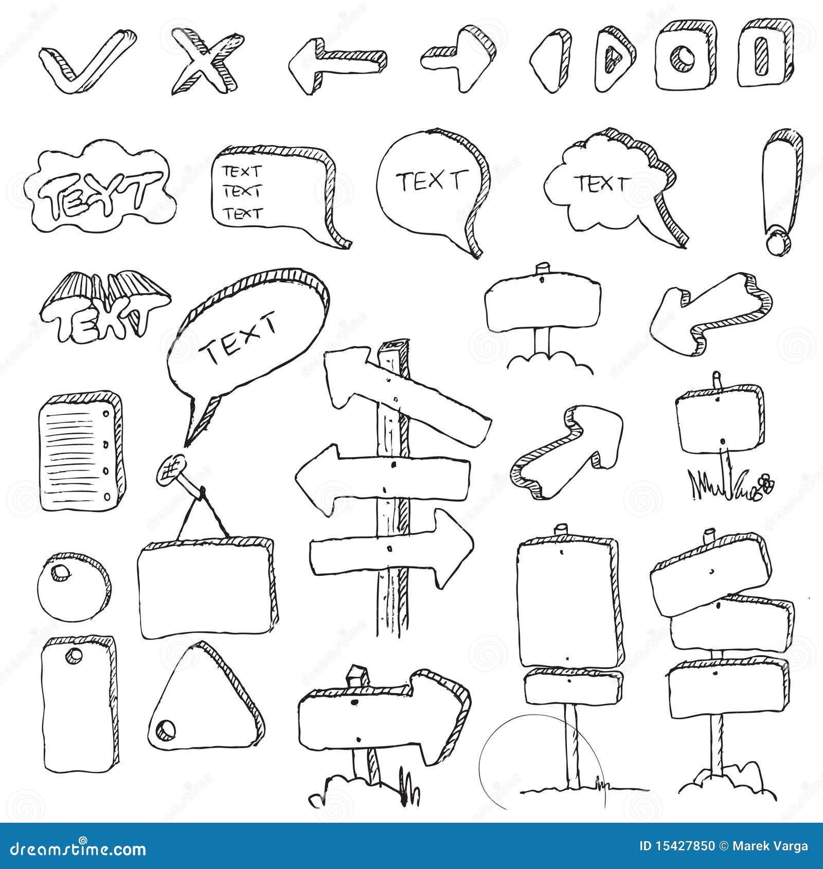 Communication Hand Draw Element Stock Vector - Illustration of cute ...