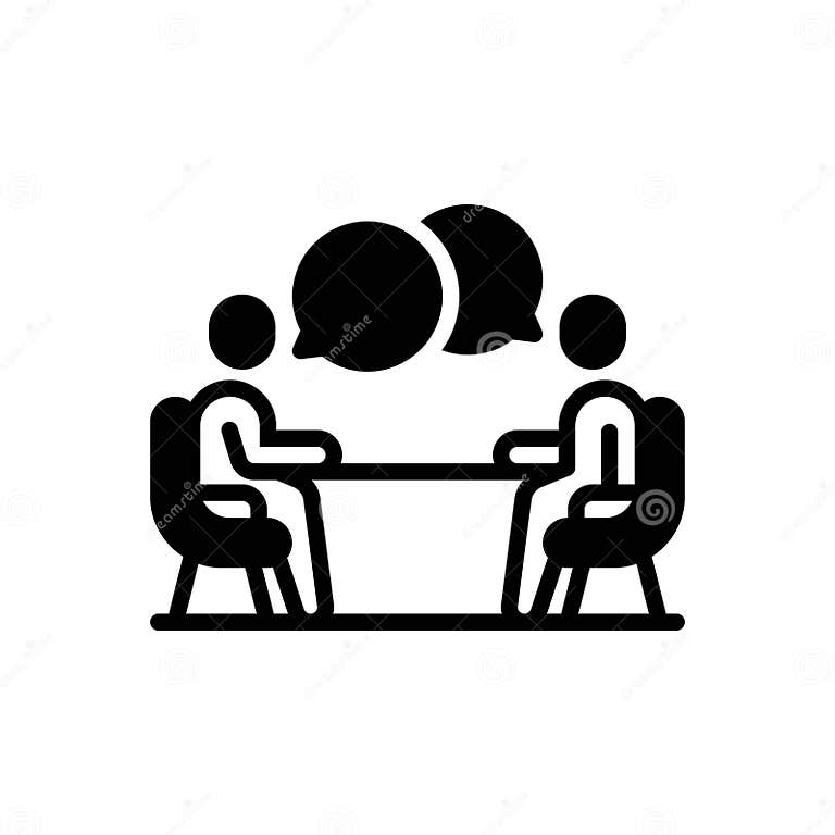 Black Solid Icon for Communication, Communicate and Conversation Stock ...