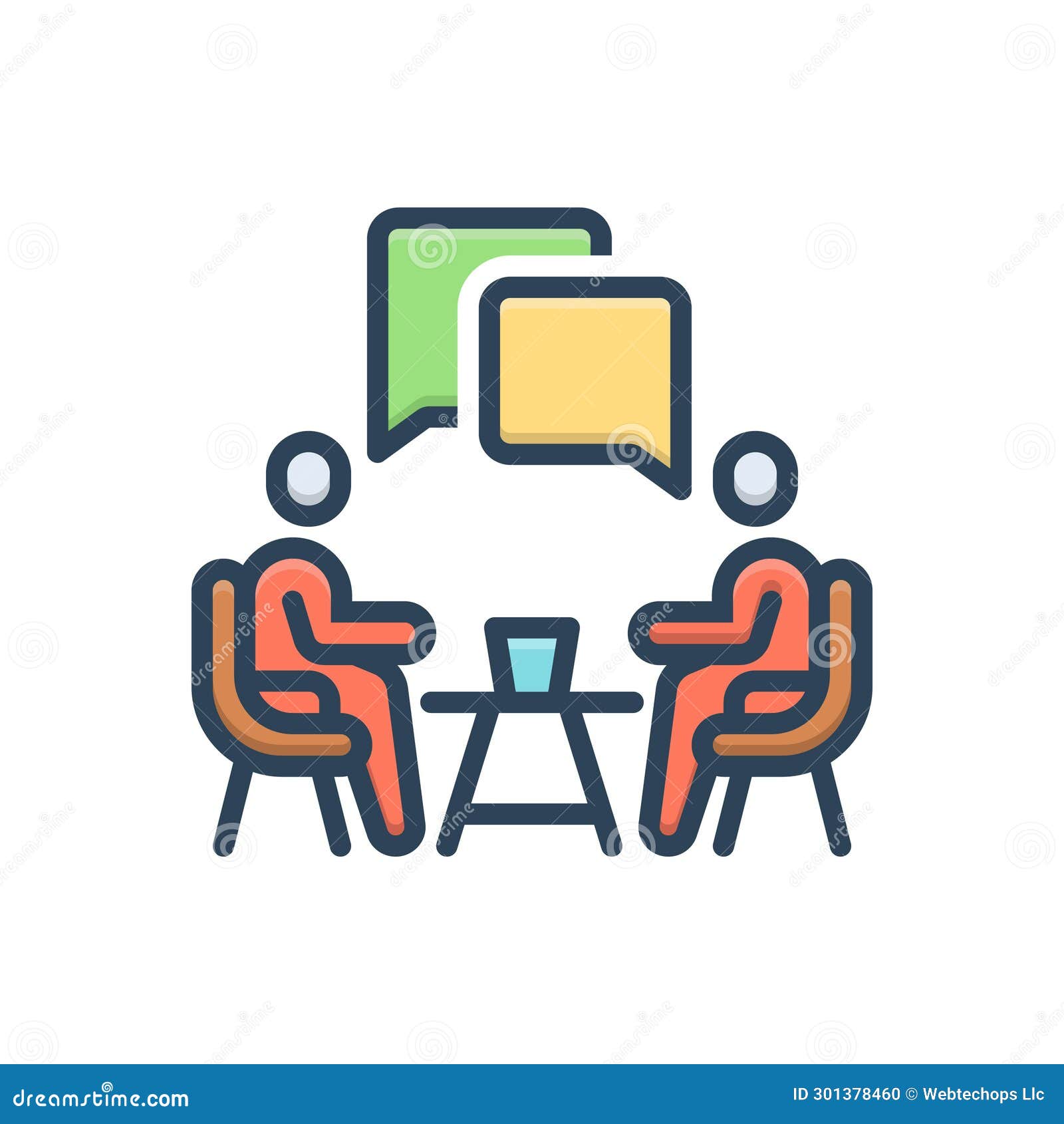 Color Illustration Icon for Communication, Interrogation and Chitchat ...