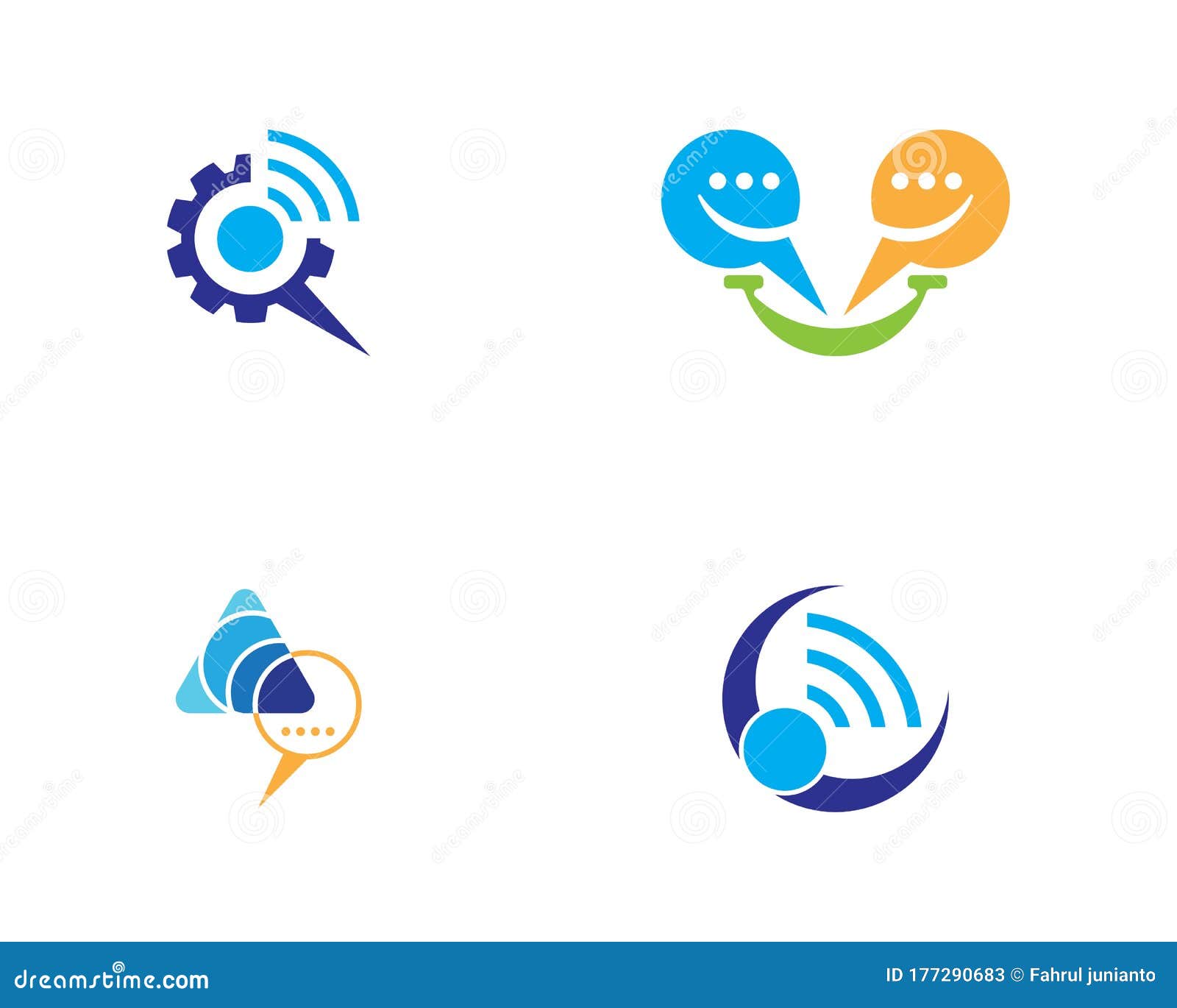 Communication Icon Logo Vector Template Stock Illustration - Illustration of logotype, concept ...