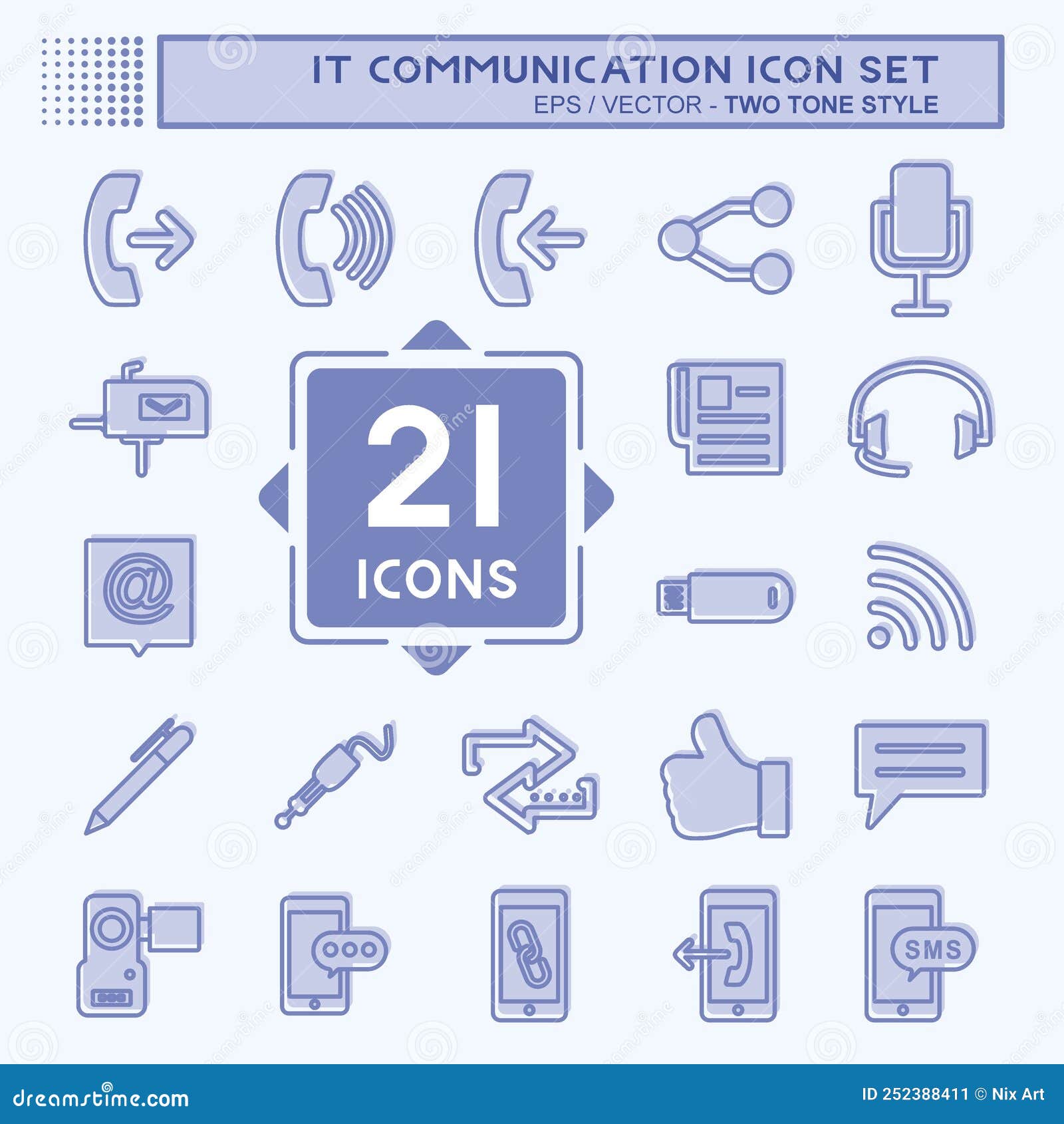 It Communication Icon Set. Suitable for Education Symbol. Two Tone ...