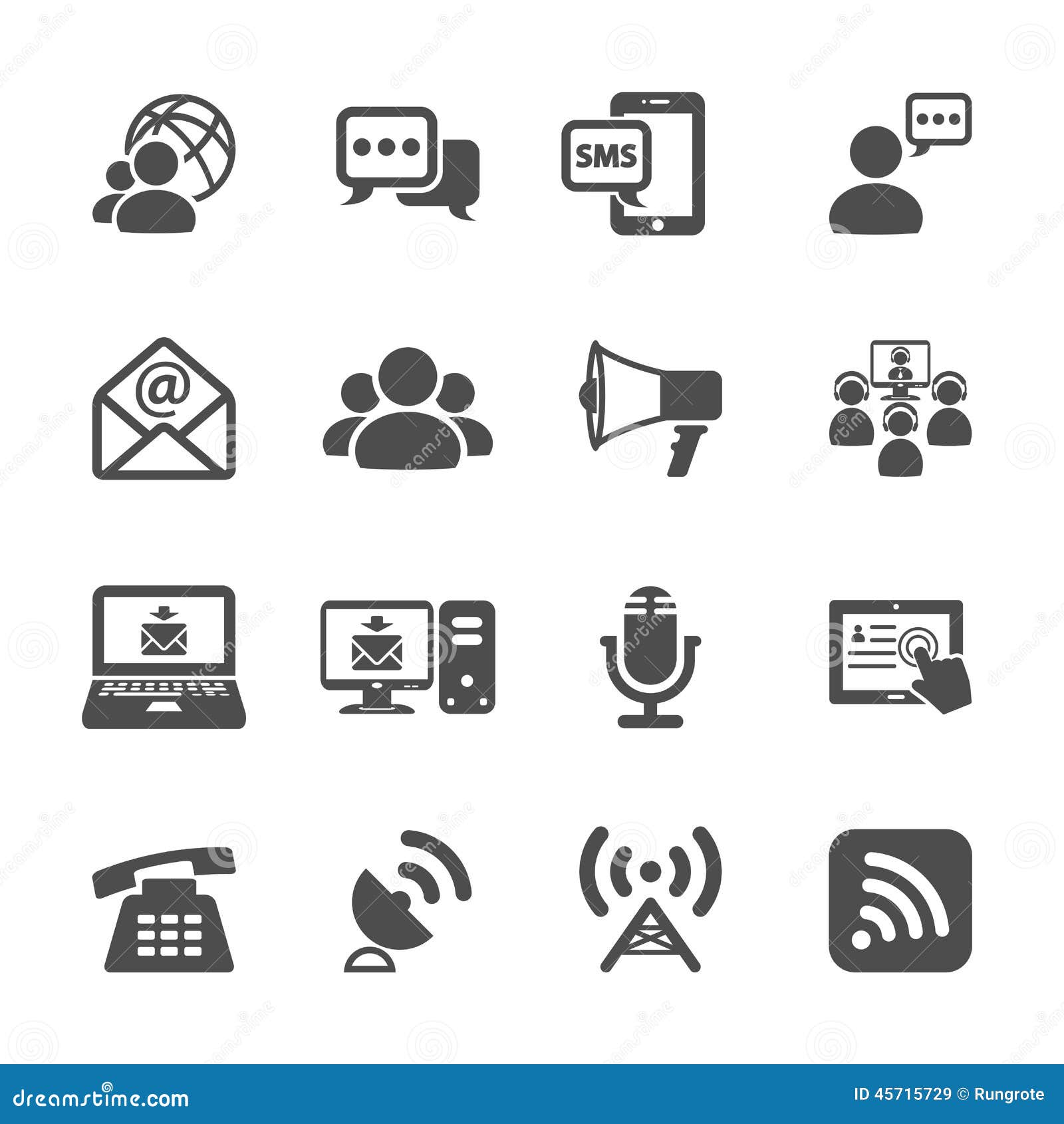 Communication Icon Set, Vector Eps10 Stock Vector - Illustration of ...