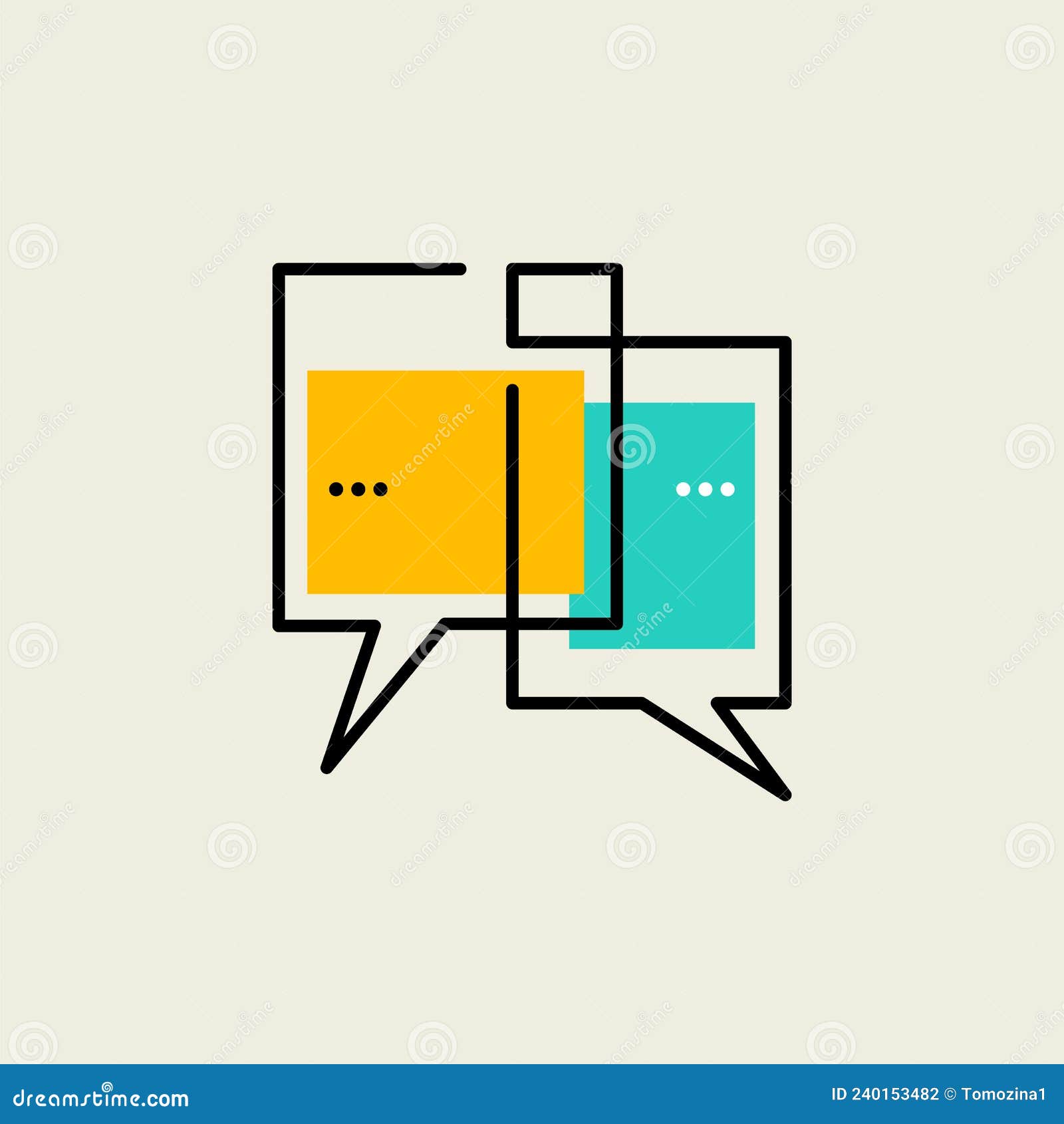 Communication Icon, Two Bubbles of Information Stock Vector ...