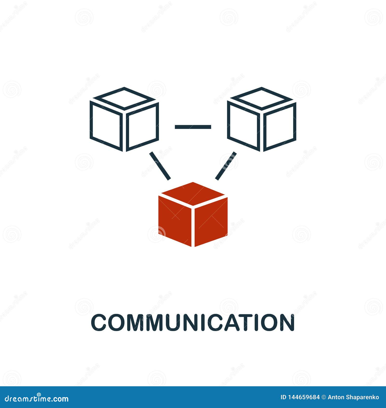 Communication Icon in Two Color Design. Red and Black Style Elements ...