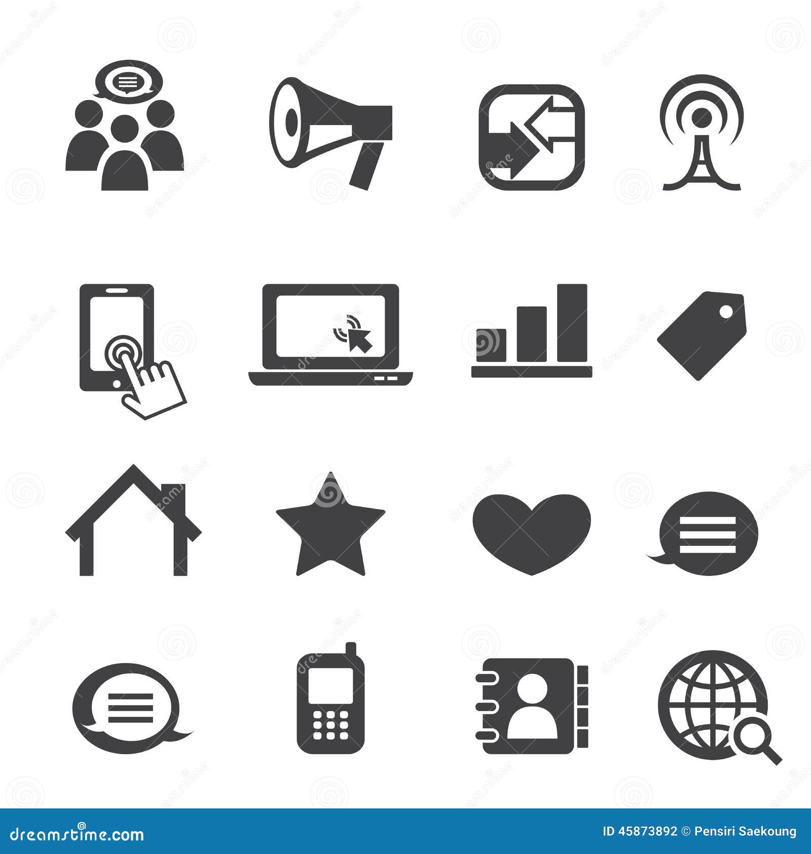 Communication icon stock vector. Illustration of mobile - 45873892