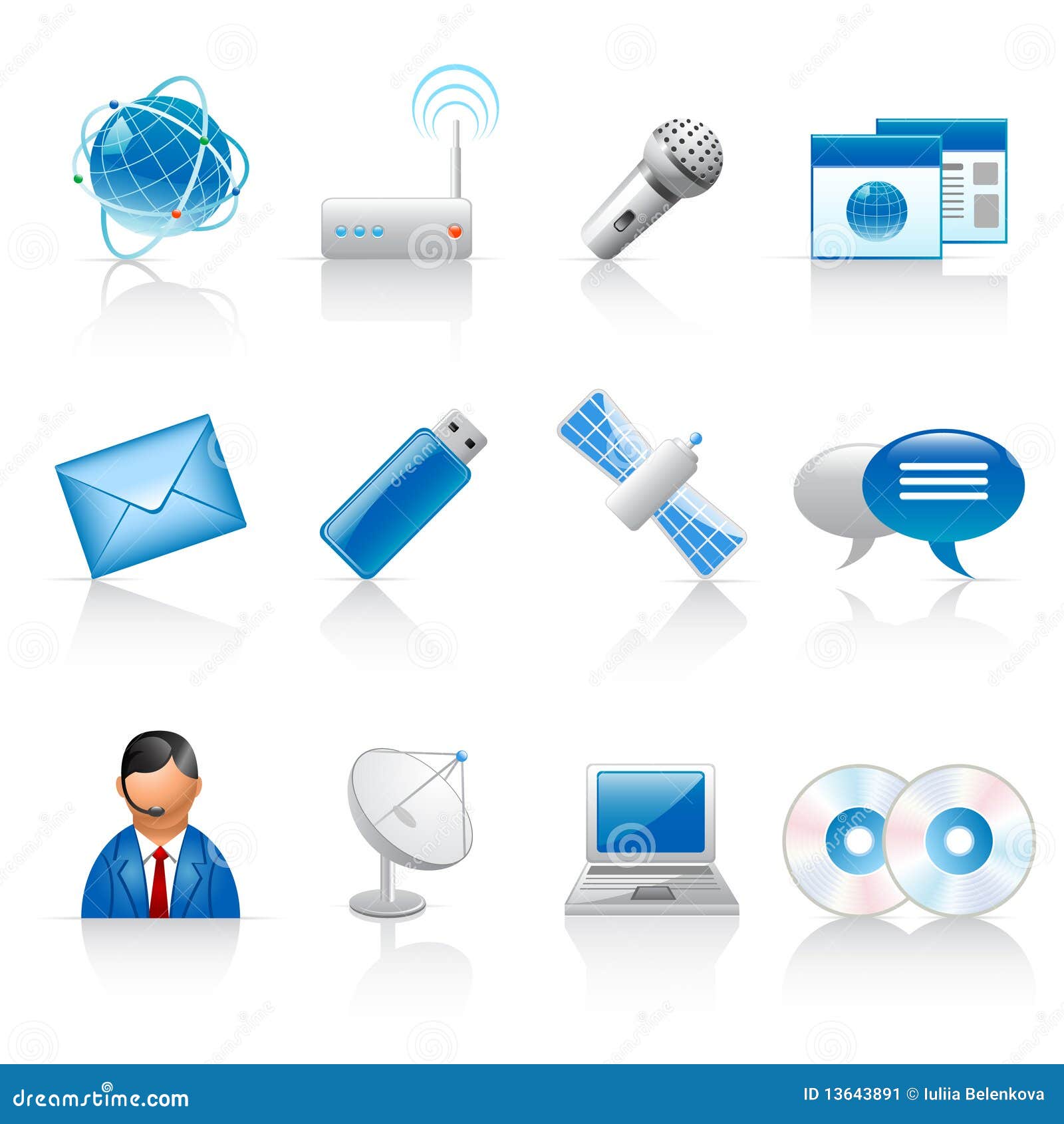 Communication icons stock vector. Illustration of computer - 13643891