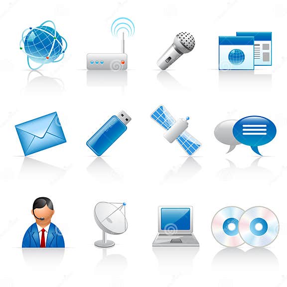 Communication icons stock vector. Illustration of computer - 13643891