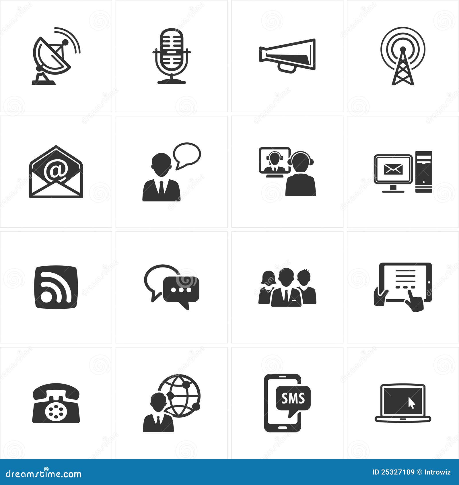 Communication Icons stock vector. Illustration of headset - 25327109