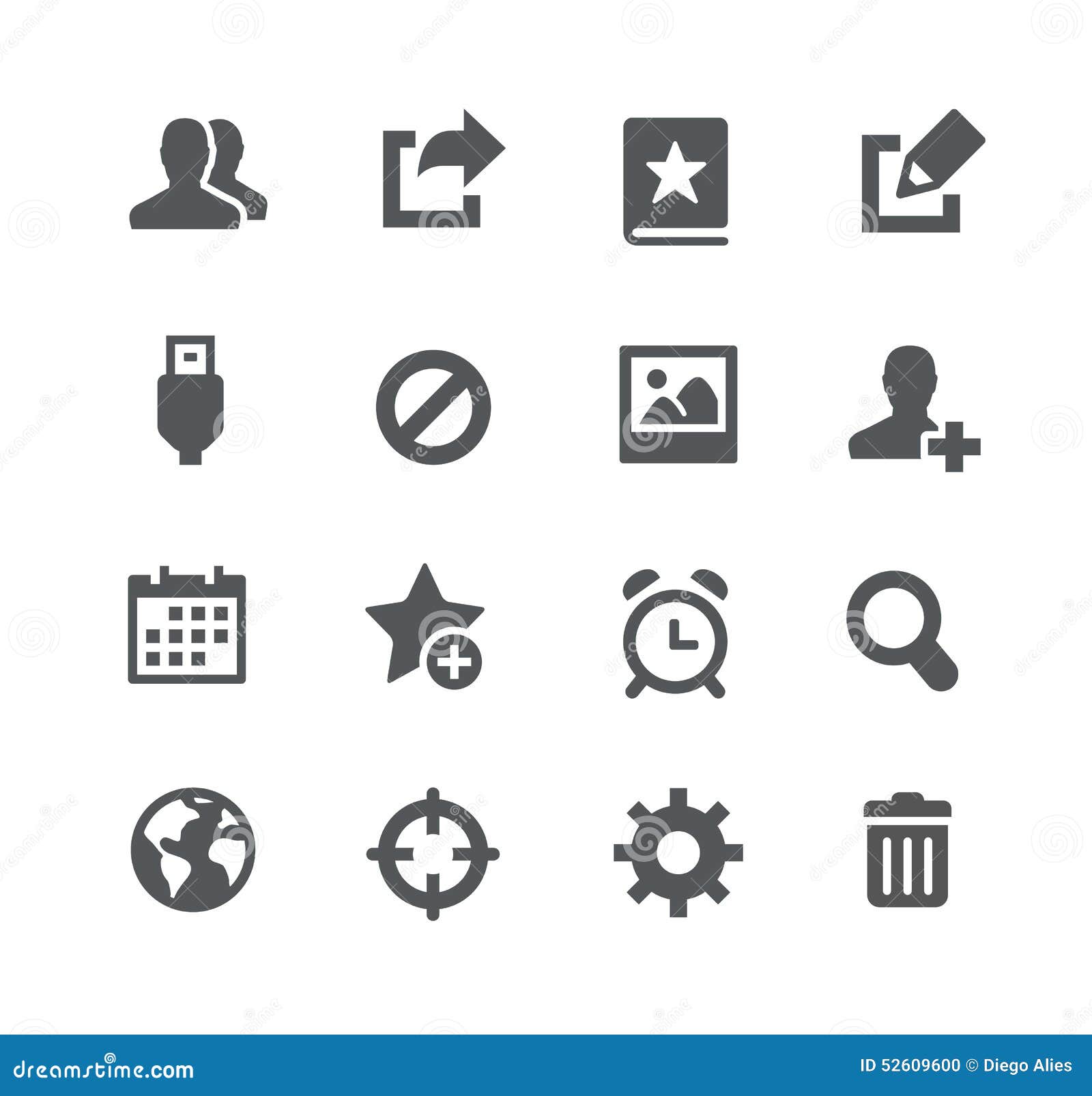 Communication Icons // Apps Interface Stock Vector - Illustration of ...