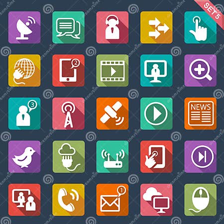 Communication Icons- Flat Design Stock Vector - Illustration of help ...