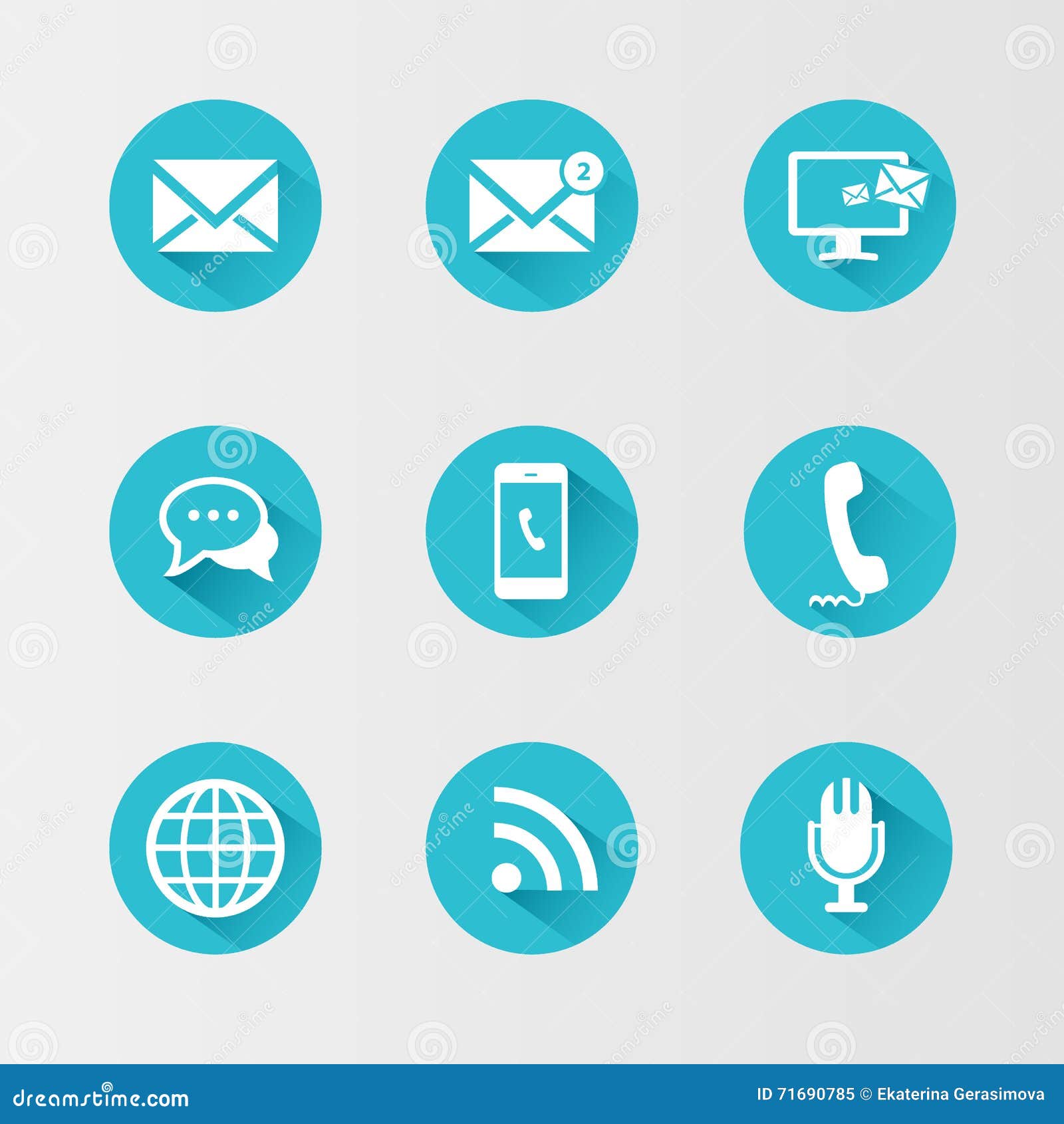Communication Icons. Contact, Mail Signs. Vector Illustration ...